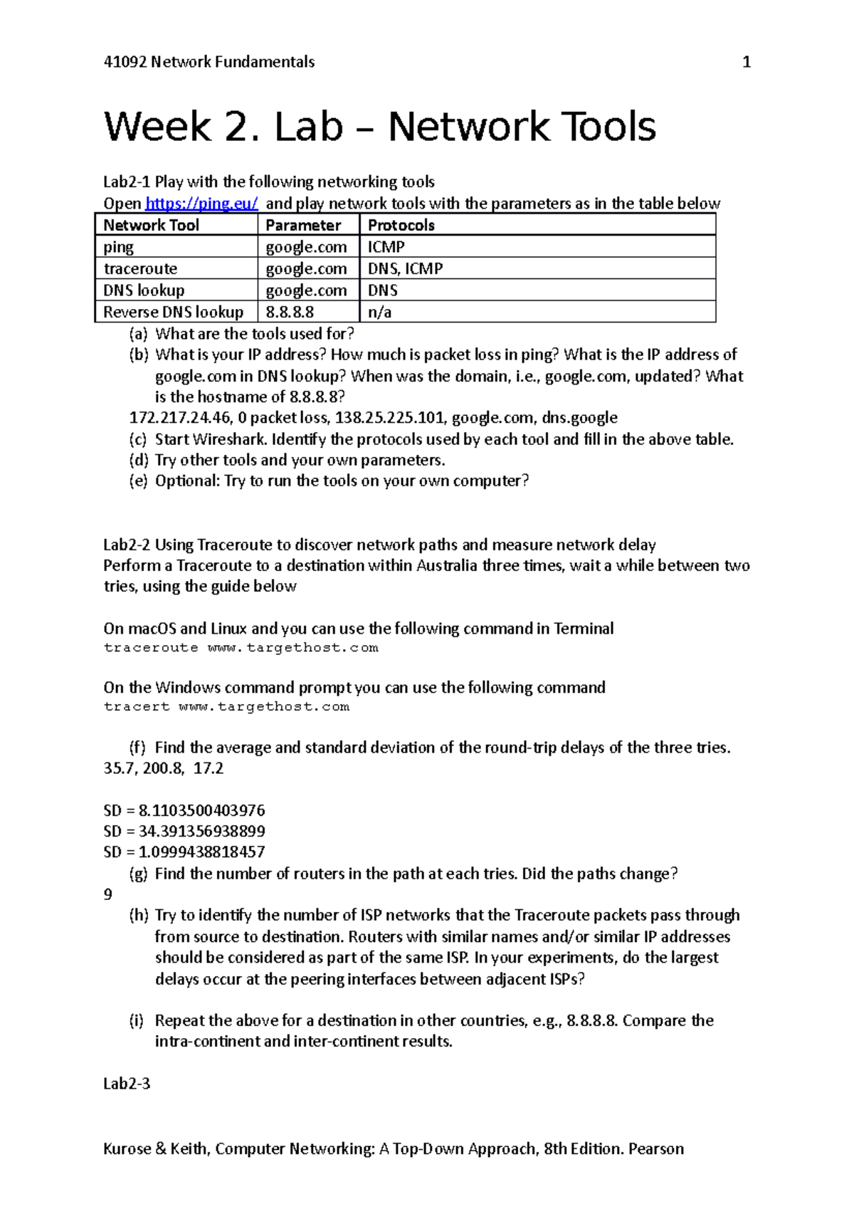 Week2-Lab-Network Tools - 41092 Network Fundamentals Week 2. Lab ...