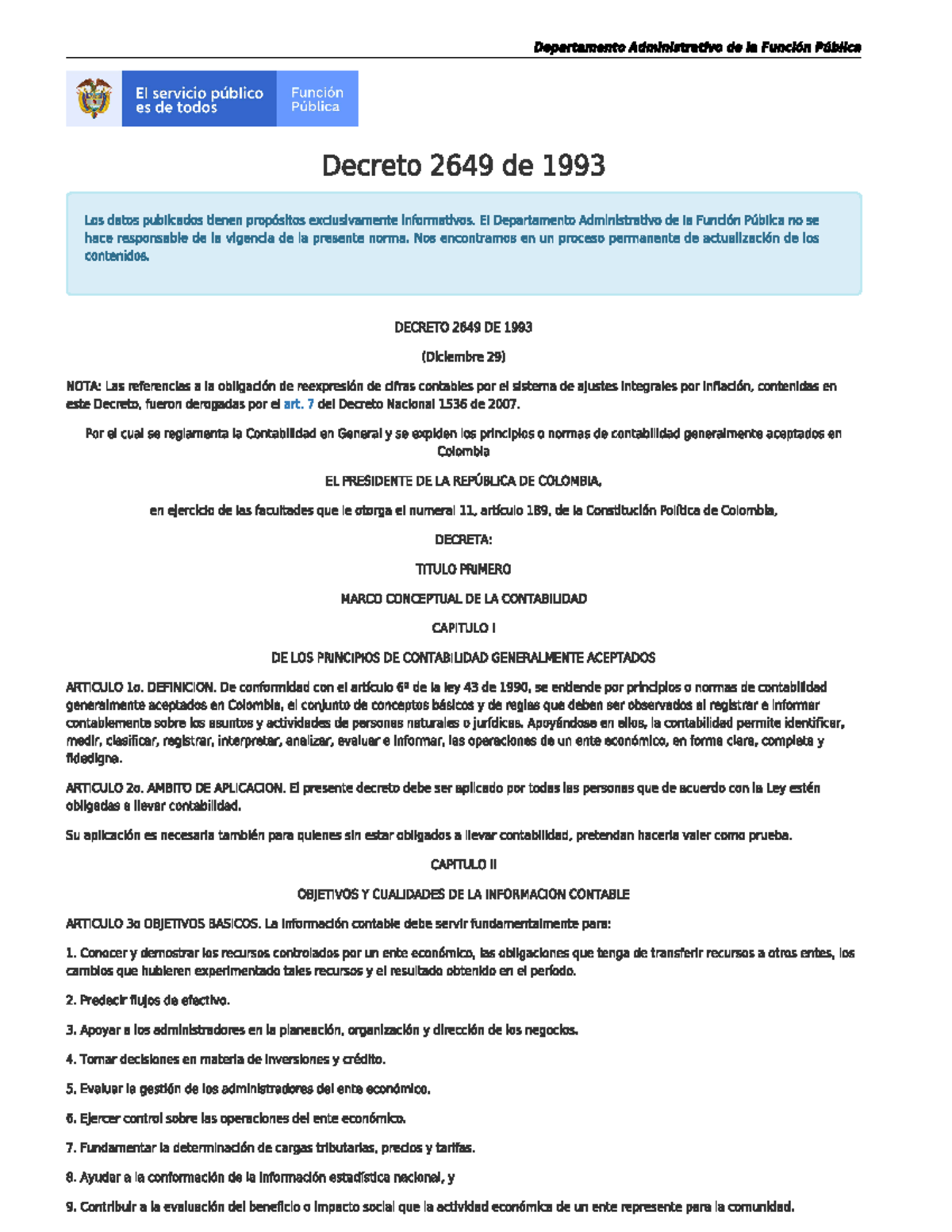 Decreto 2649 DE 1993 - gestion contable - Studocu