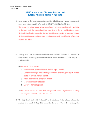 LW113 Exam - Exam paper - LW113: Courts and Disputes Resolution II ...