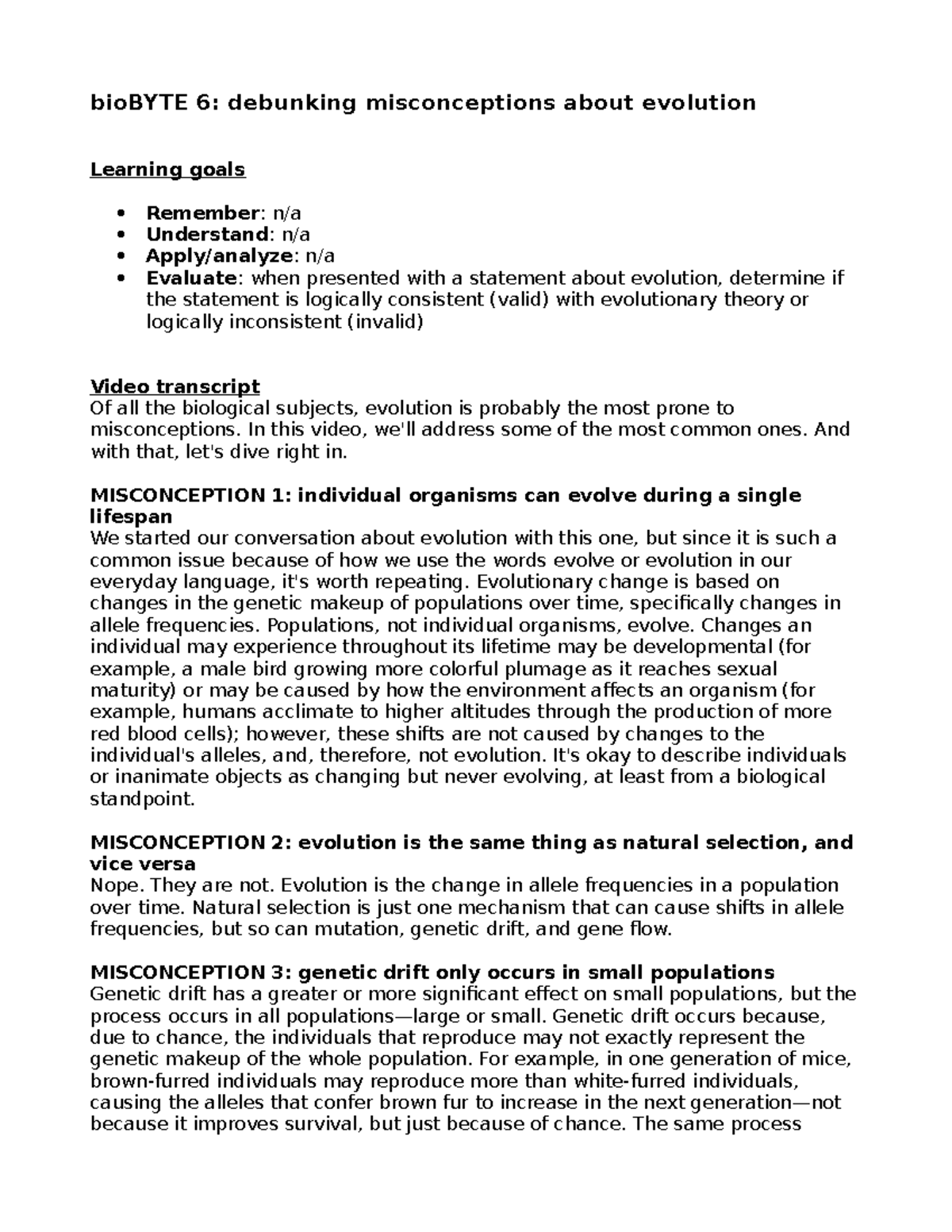 1802.Notes guide.bio BYTE 6 - bioBYTE 6: debunking misconceptions about ...