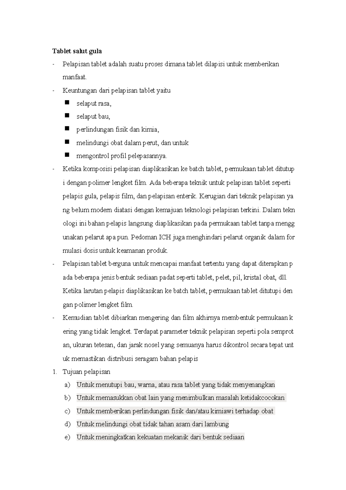 Tablet salut gula - Tablet salut gula Pelapisan tablet adalah suatu ...