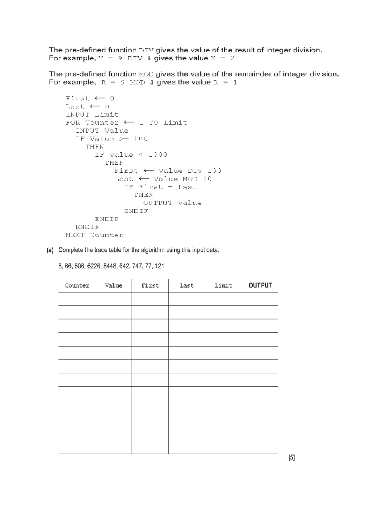 Activity 1 - Tracing pseudocode - Studocu