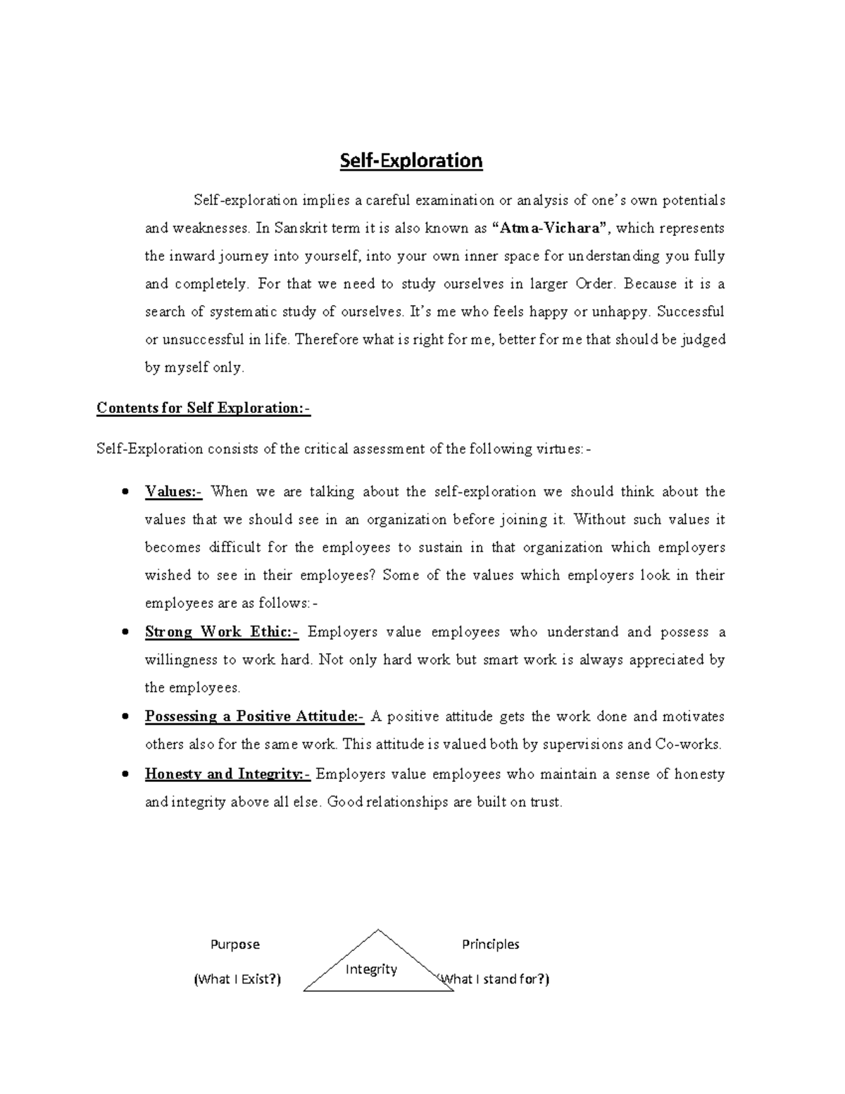 Self- exploration - Self-Exploration Self-exploration implies a careful ...