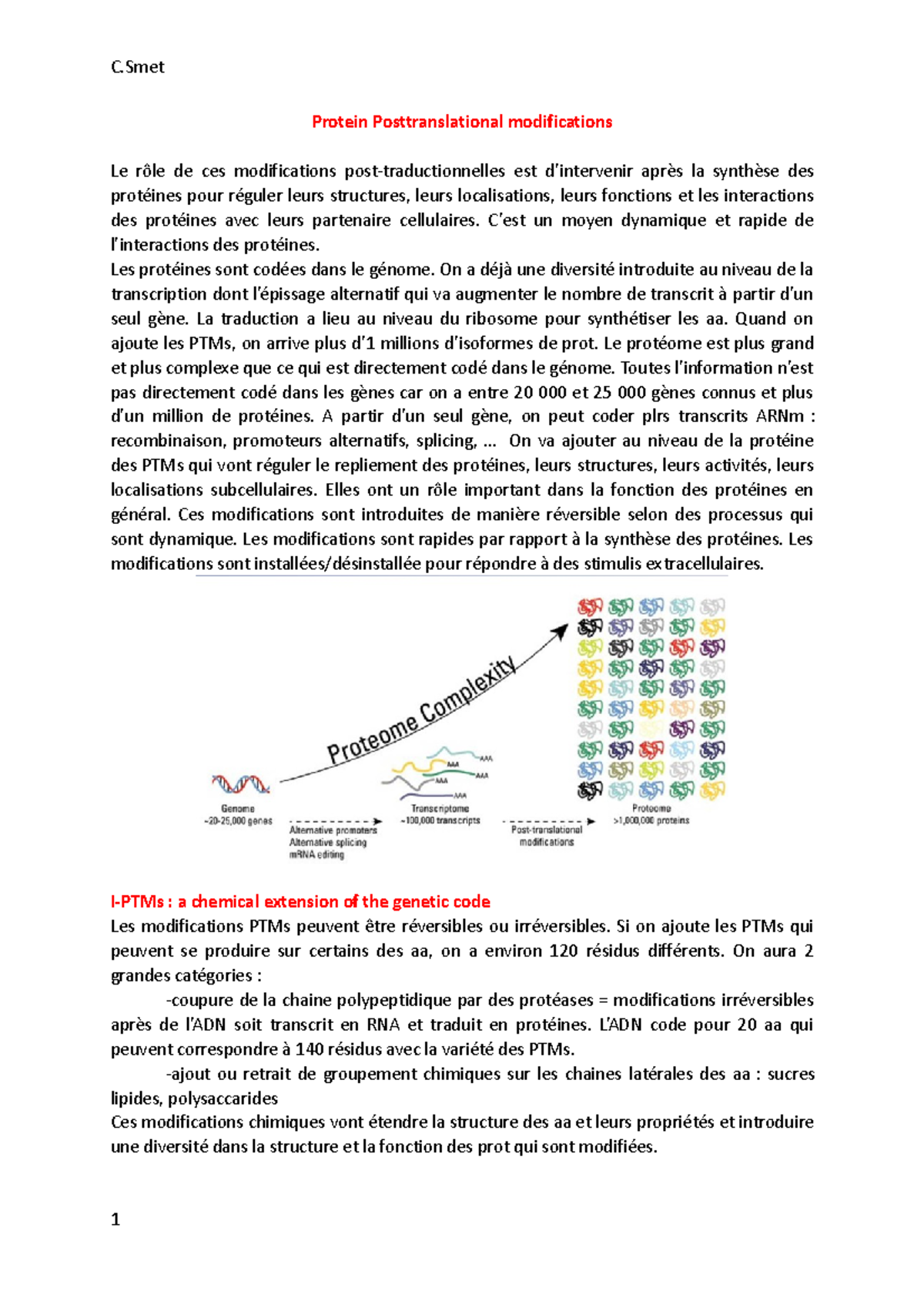 Protein Posttranslational modifications - C’est un moyen dynamique et ...
