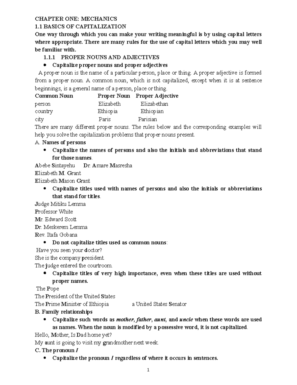 English Note Basic - Lecture notes 2 - CHAPTER ONE: MECHANICS 1 BASICS ...