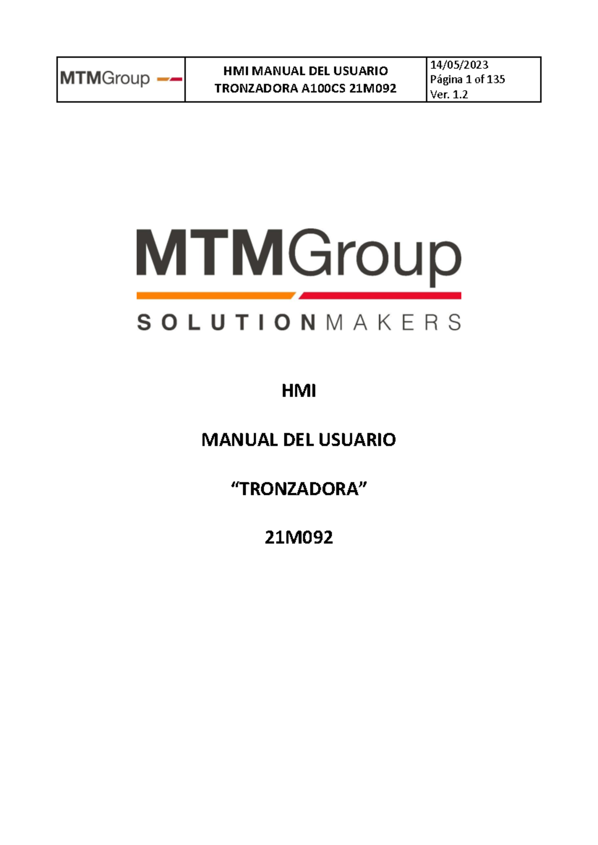 HMI Manual Soldador - HMI MANUAL DEL USUARIO TRONZADORA A100CS 2 1M ...