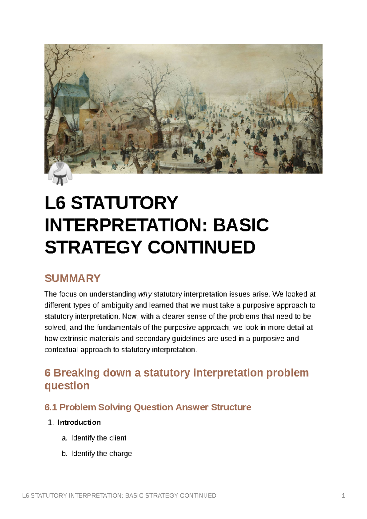 L6 Statutory Interpretation Basic Strategy Continued - 🥋 L6 STATUTORY ...