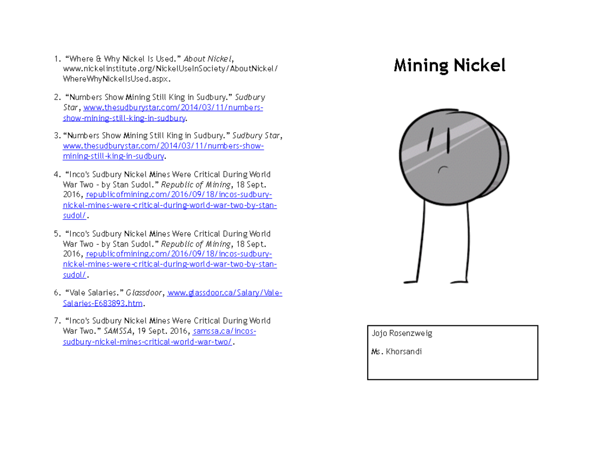 FST Industry Booklet - NICKEL - 1. “Where & Why Nickel Is Used.” About ...