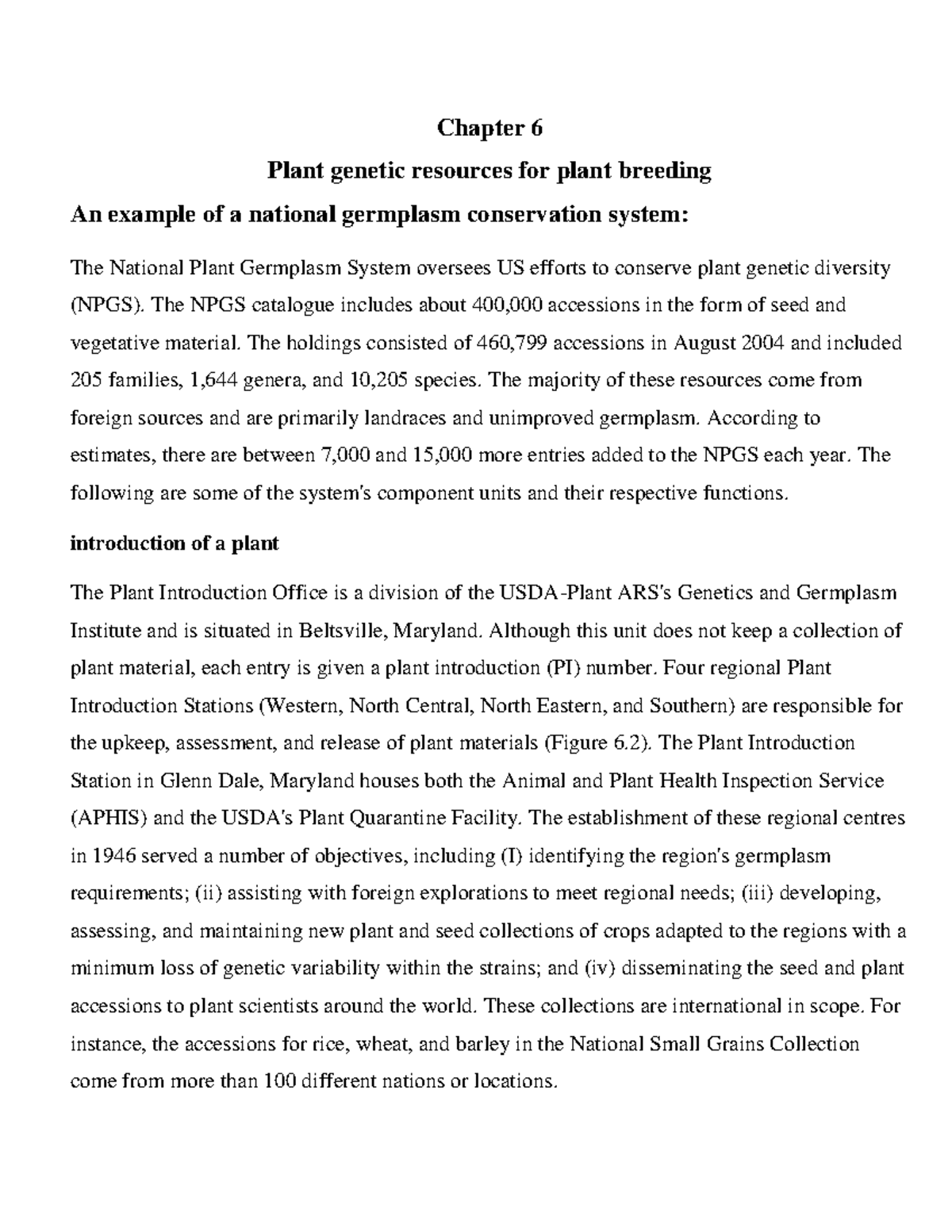 Principles of plant genetics and breeding 46 - Chapter 6 Plant genetic ...