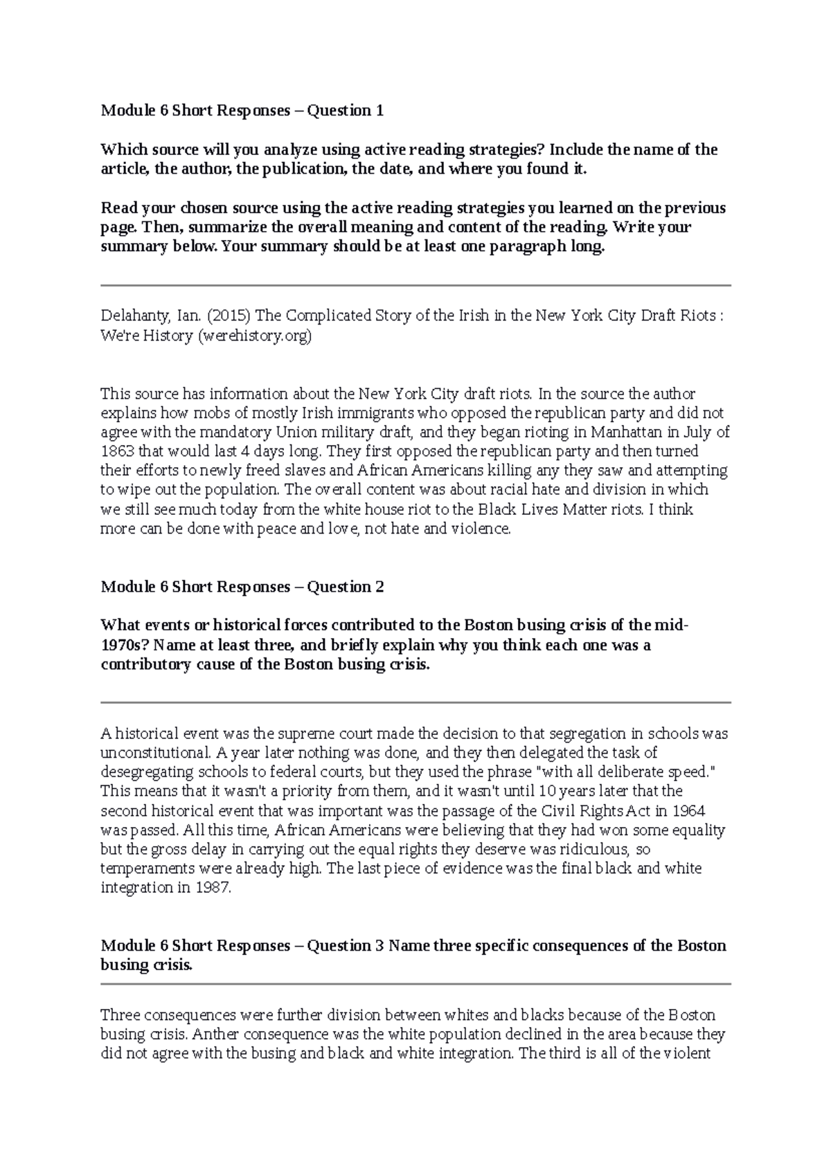 Module 6 Short Responses - Module 6 Short Responses – Question 1 Which ...