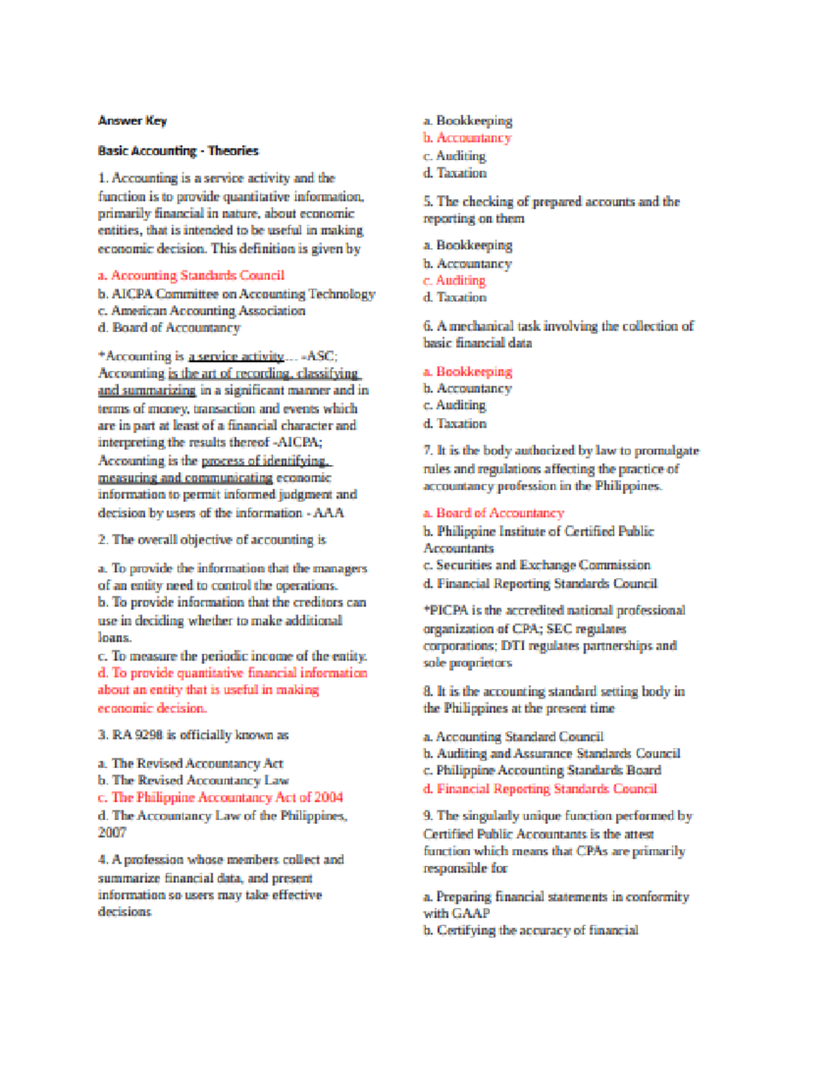 Answer 1 - Practice Quiz - Financial Accounting - Studocu