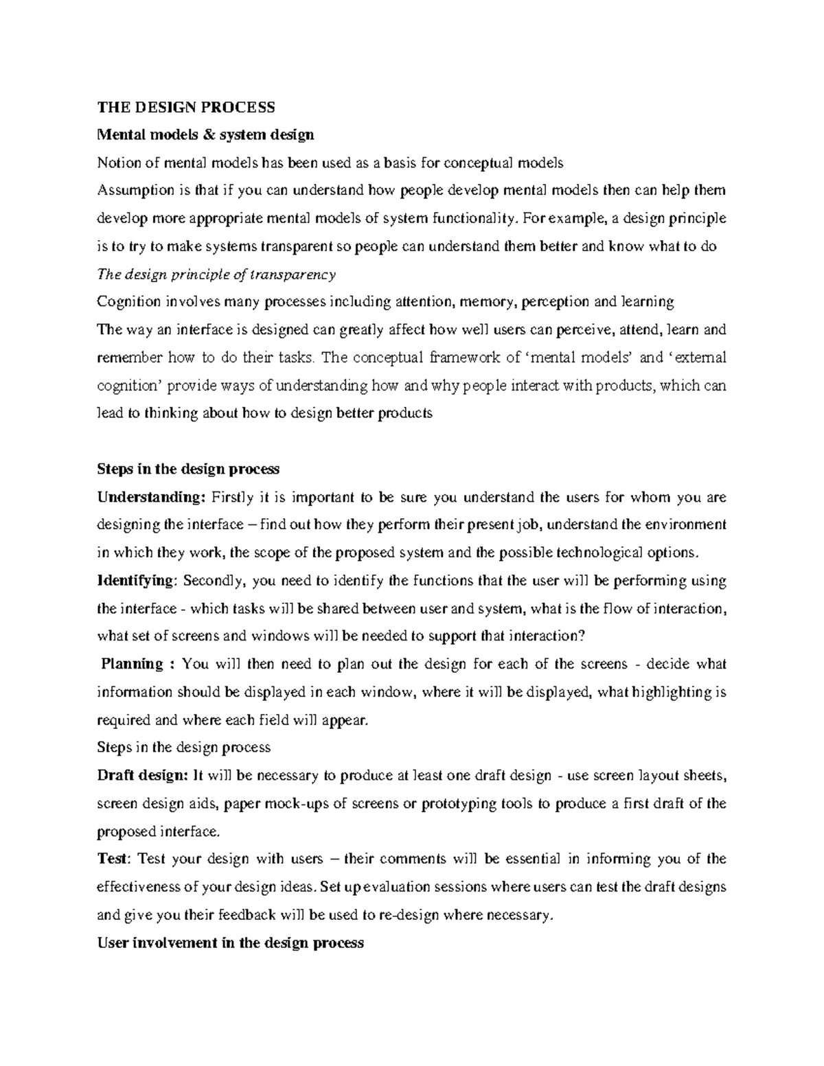 Lesson 7 - GOOD - THE DESIGN PROCESS Mental models & system design ...