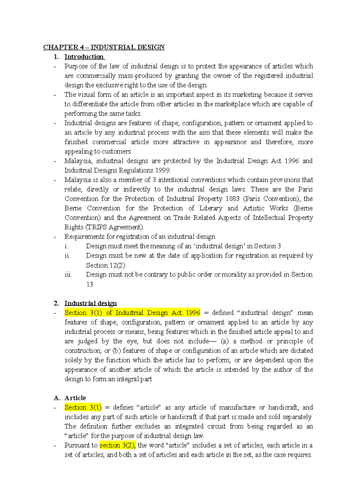 IPL Chap 4 - CHAPTER 4 – INDUSTRIAL DESIGN 1. Introduction - Purpose of ...