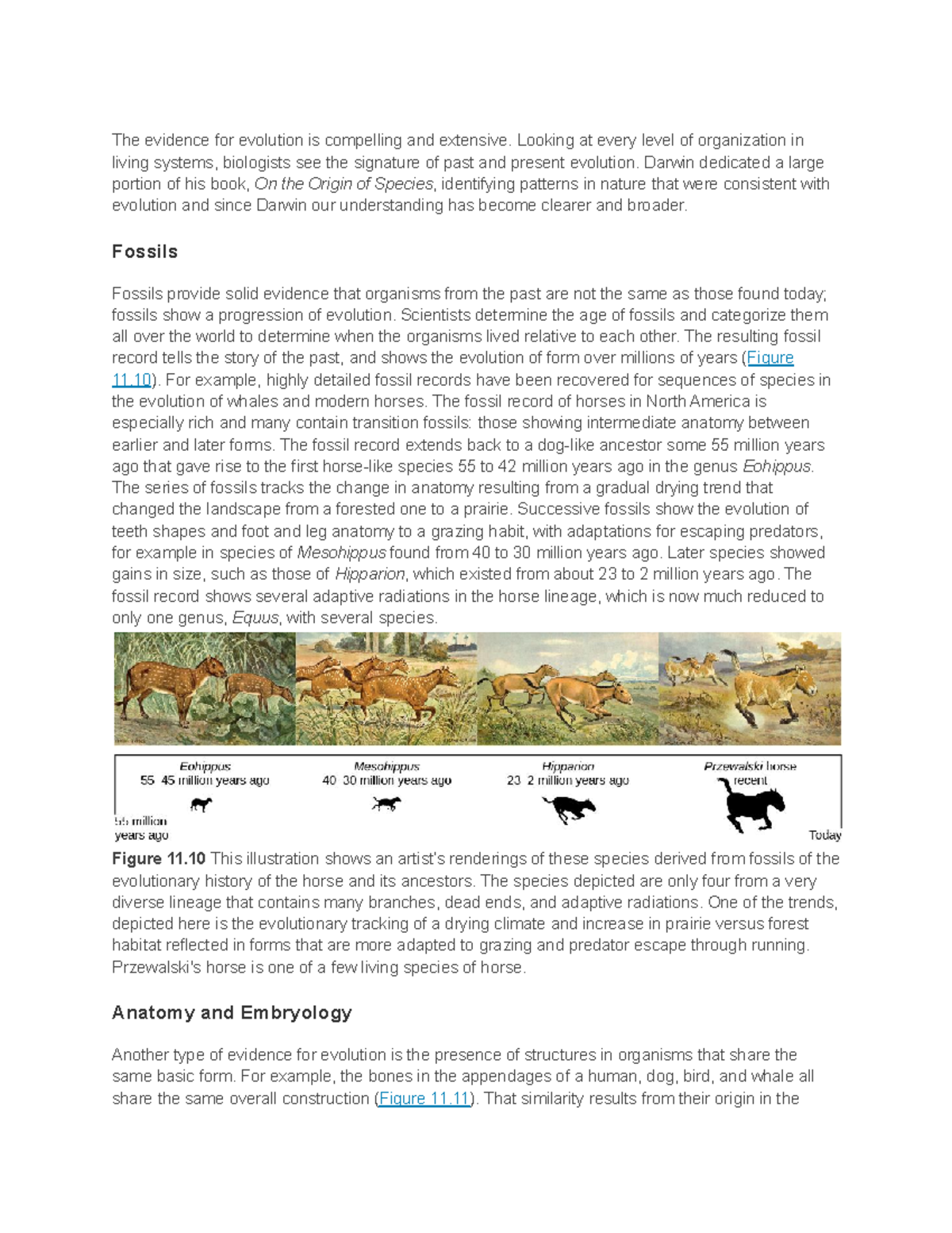 Evidence of evolution - notes - The evidence for evolution is ...