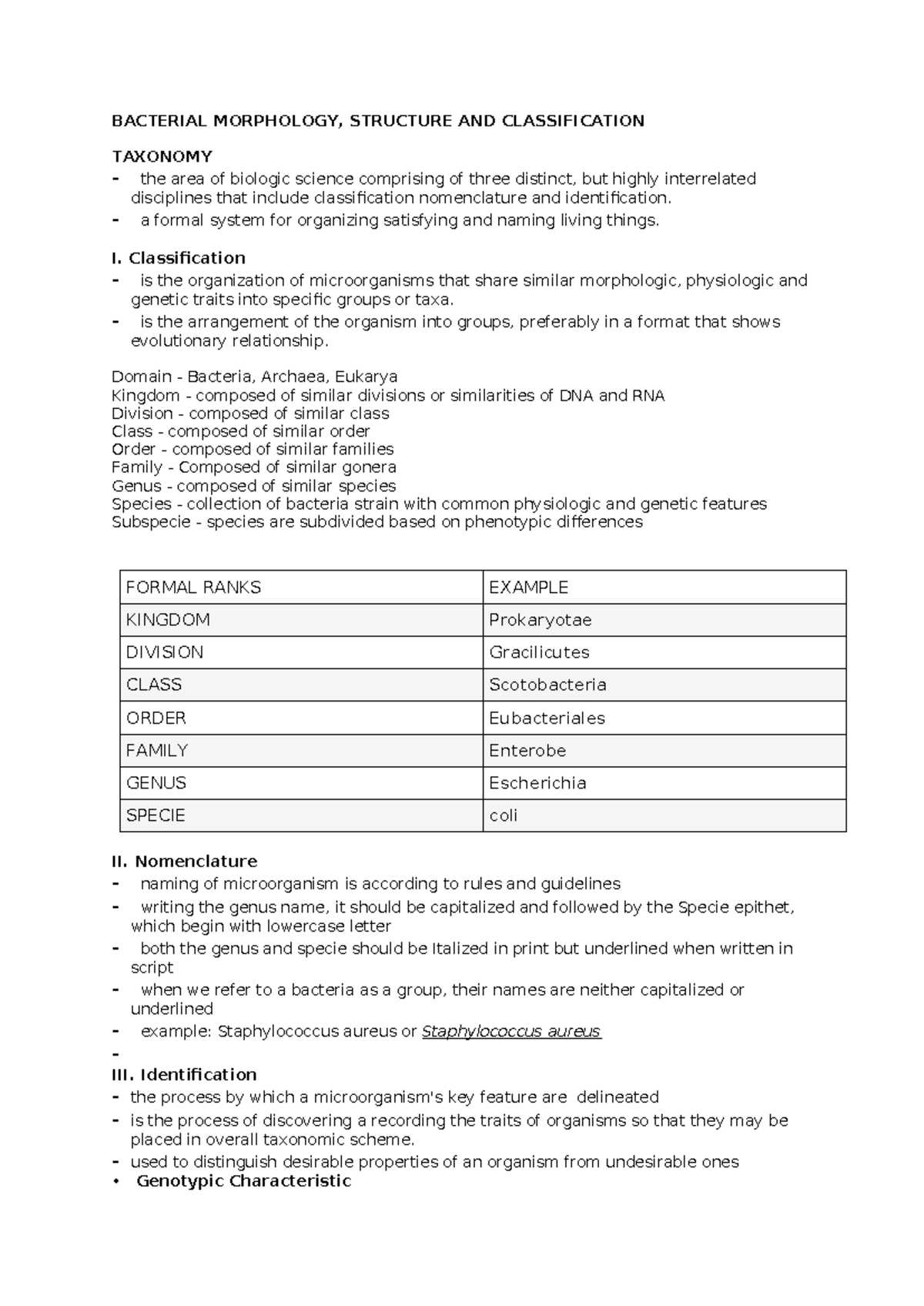 Bacterial Morphology Structure AND Classification - BACTERIAL ...