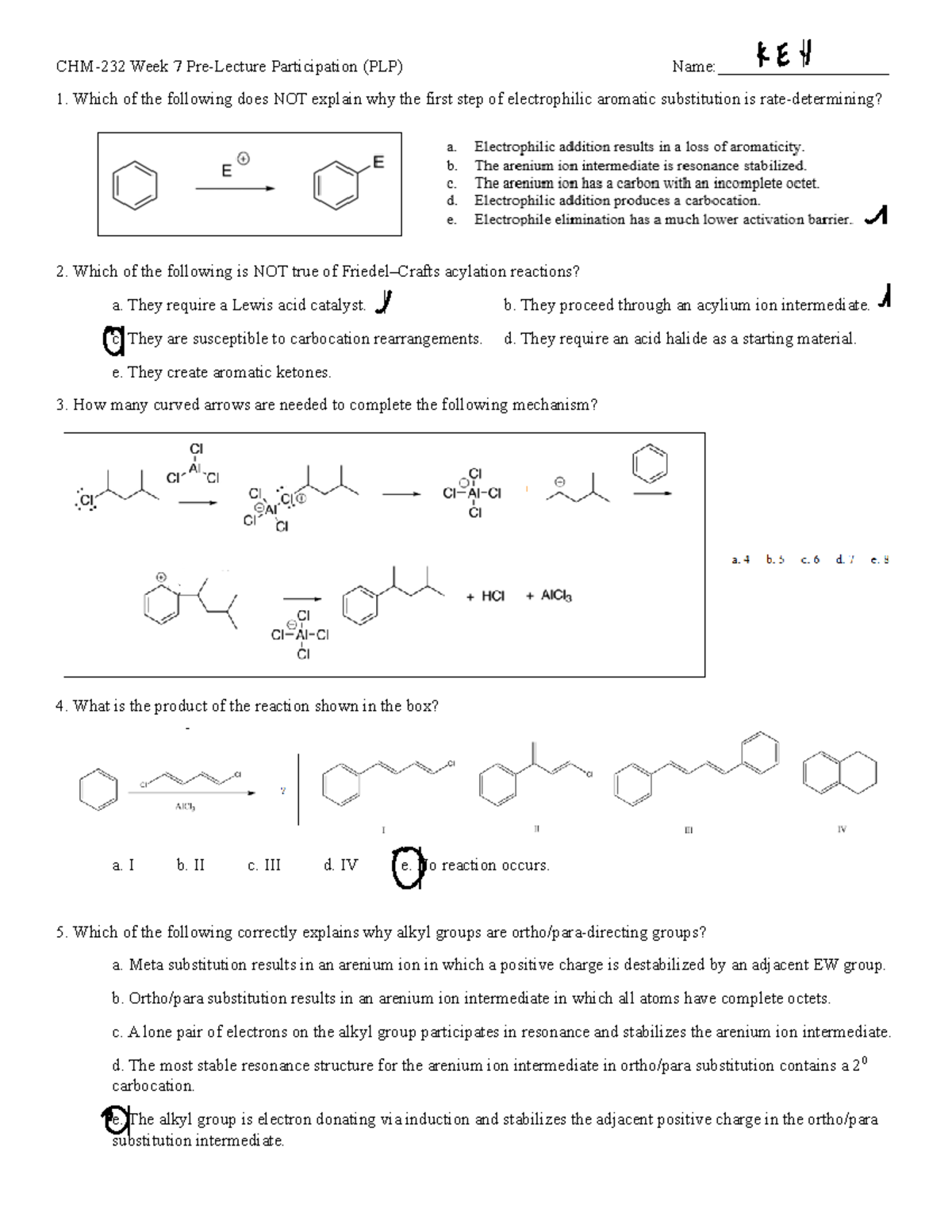 Week 8 PLP KEY - notes - CHM-232 Week 7 Pre-Lecture Participation (PLP ...