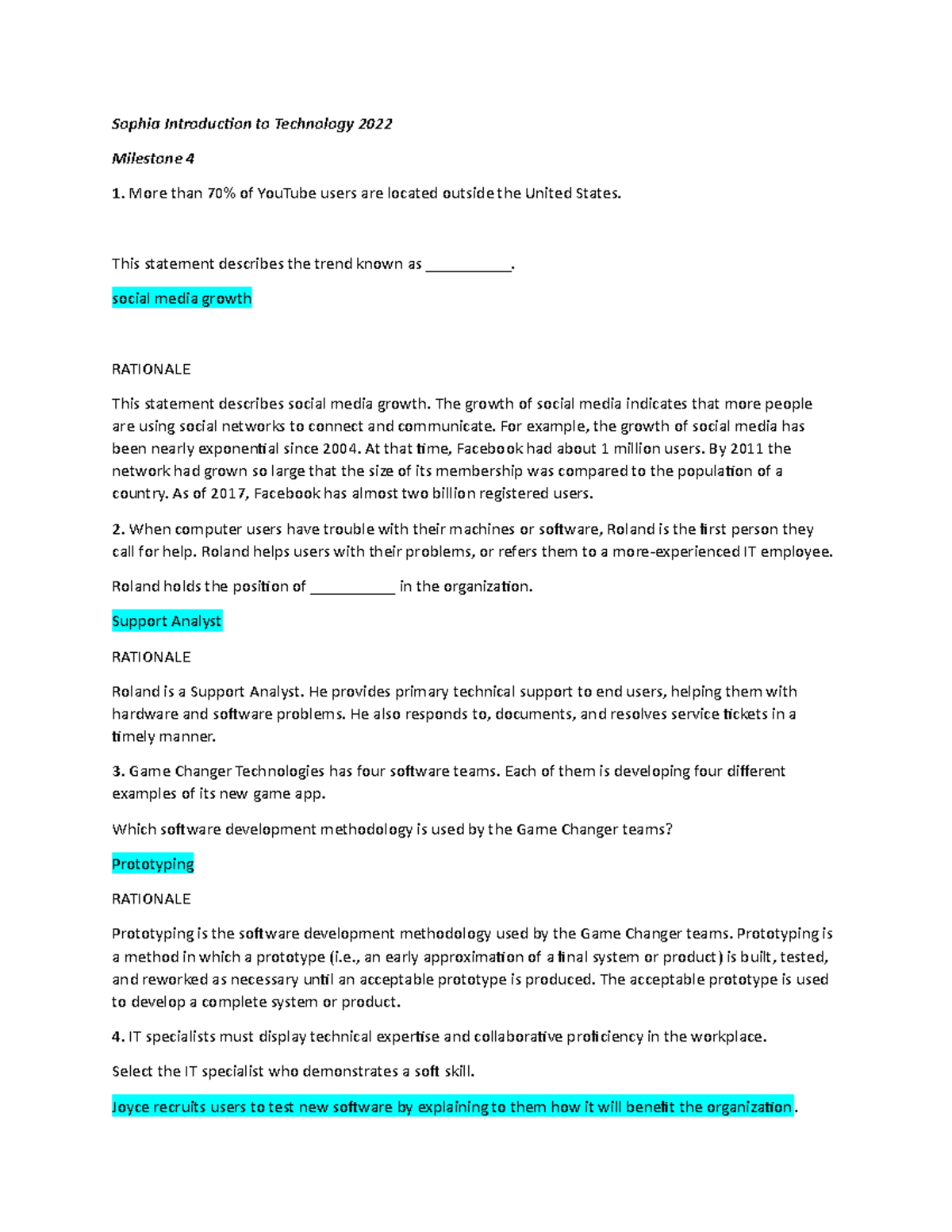 Introduction to Technology milestone 4 2022 2nd type of milestone 4 ...