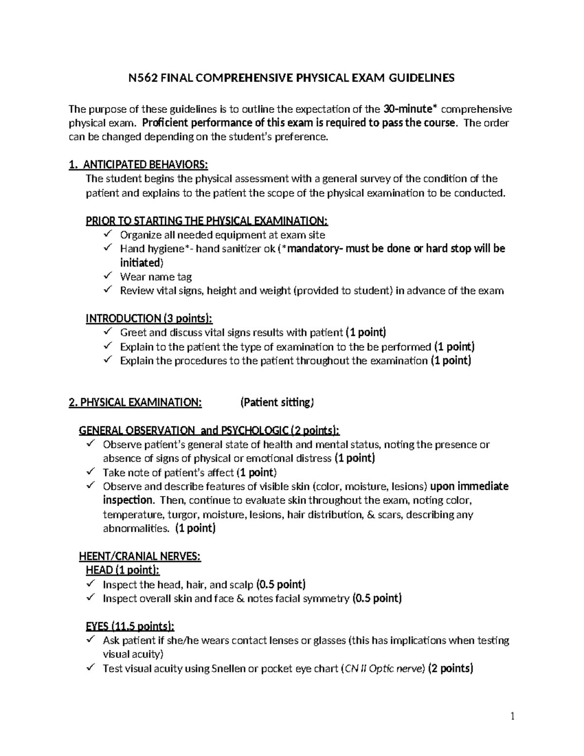 Comprehensive Physical Exam Standard (1) - Copy - N562 FINAL ...