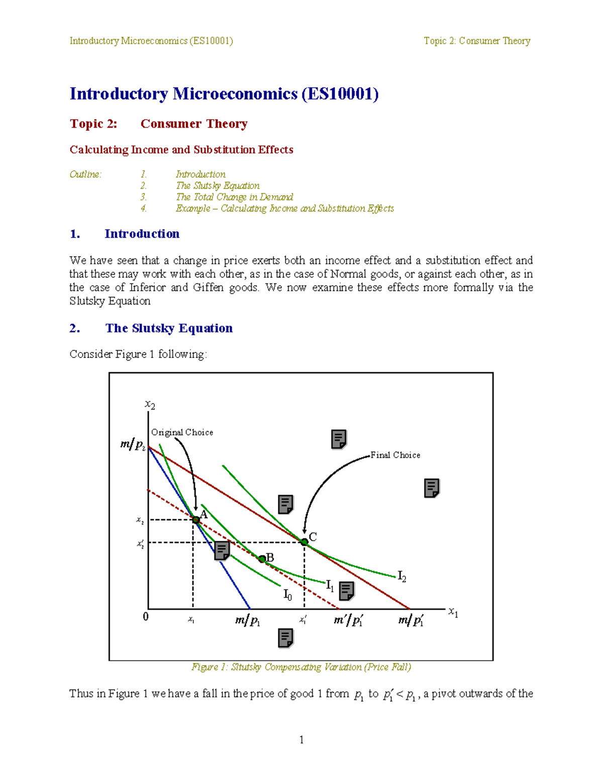 Calculating Income and Substitution Effects - Introductory ...