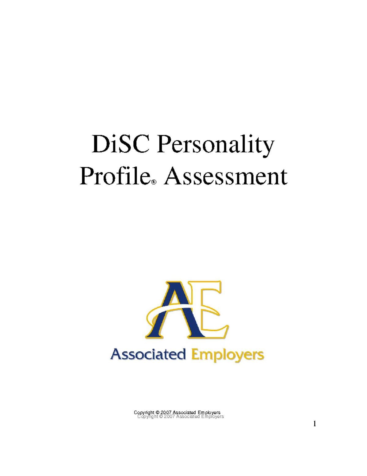 Di SC Personality - DiSC Personality Profile® Assessment Copyright ...