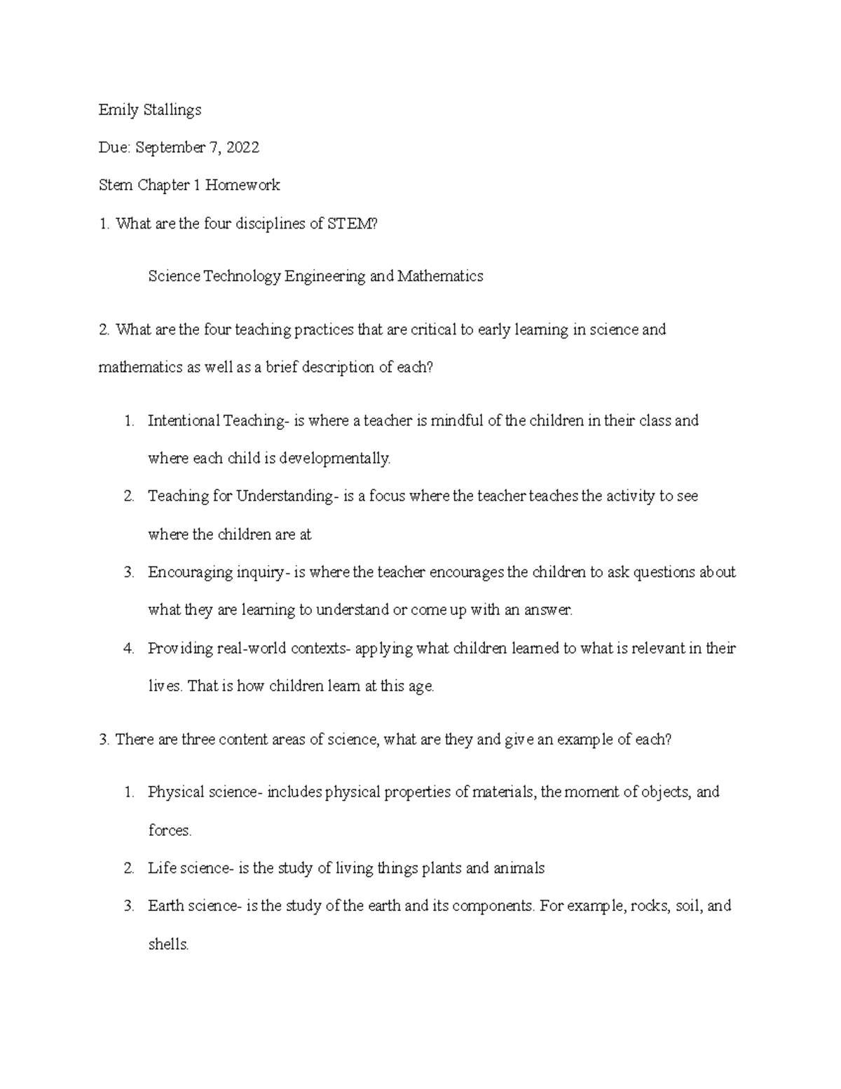 ECE 440 STEM Chapter 1 Homework - Emily Stallings Due: September 7 ...