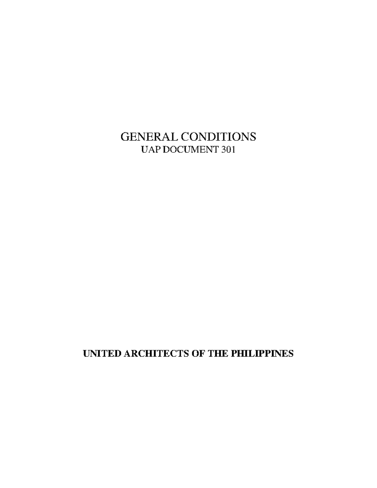 UAP Document 301 - SPP 301 - GENERAL CONDITIONS UAP DOCUMENT 301 UNITED ...