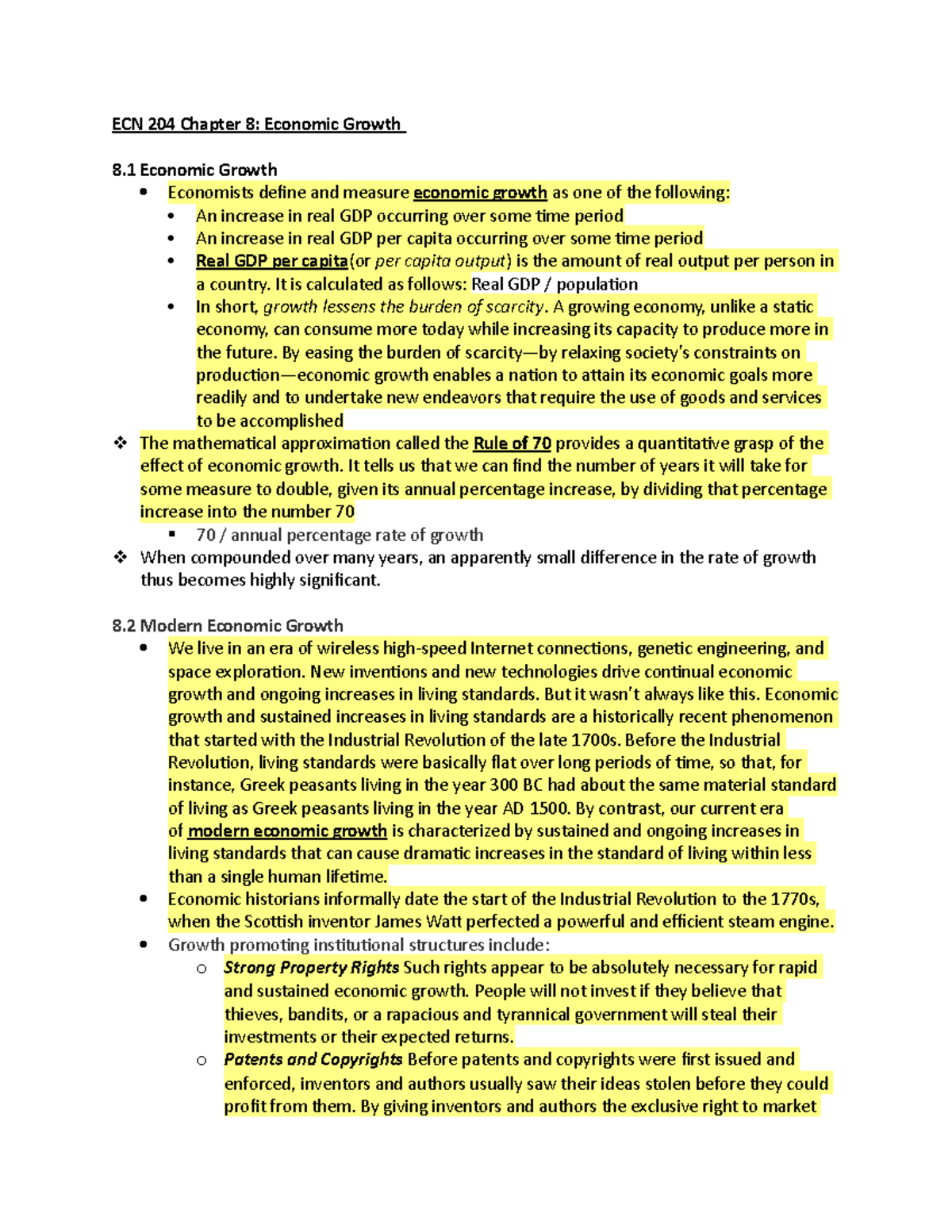ECN 204 Chapter 8 - Lecture notes 8 - ECN 204 Chapter 8: Economic ...
