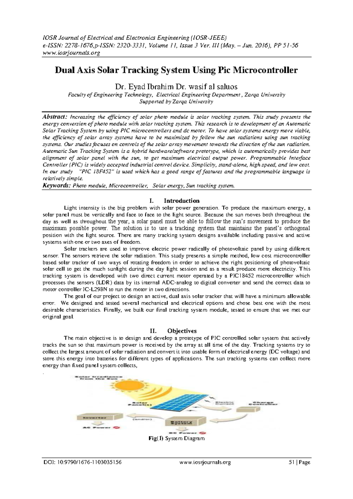 Dual Axis Solar Tracking System Using Pi - IOSR Journal of Electrical ...