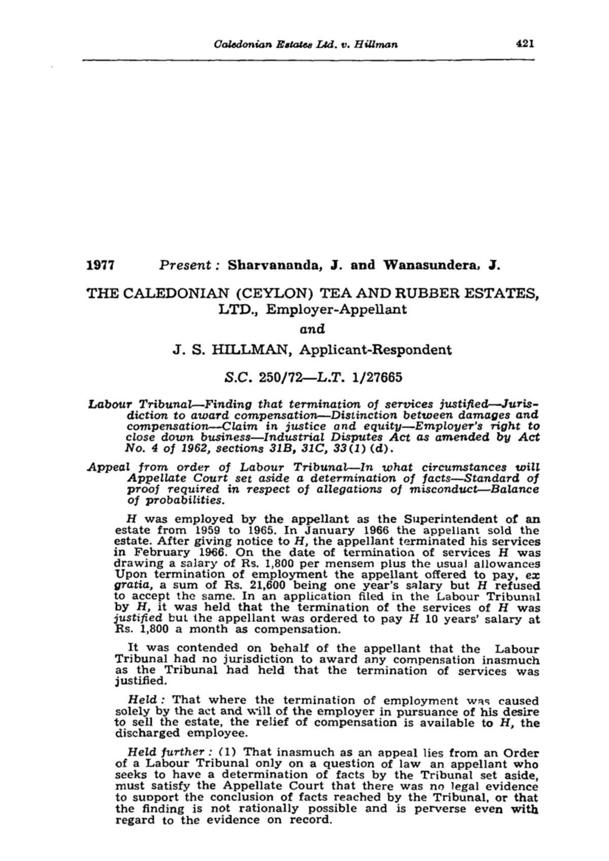 042 NLR NLR V 79 1 THE Caledonian Ceylon TEA AND Rubber Estates LTD ...