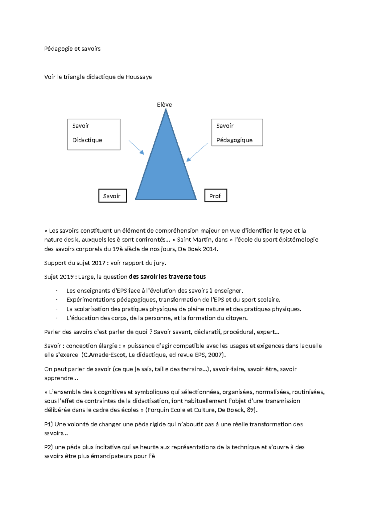 Pédagogie et savoirs - Pédagogie et savoirs Voir le triangle didactique ...