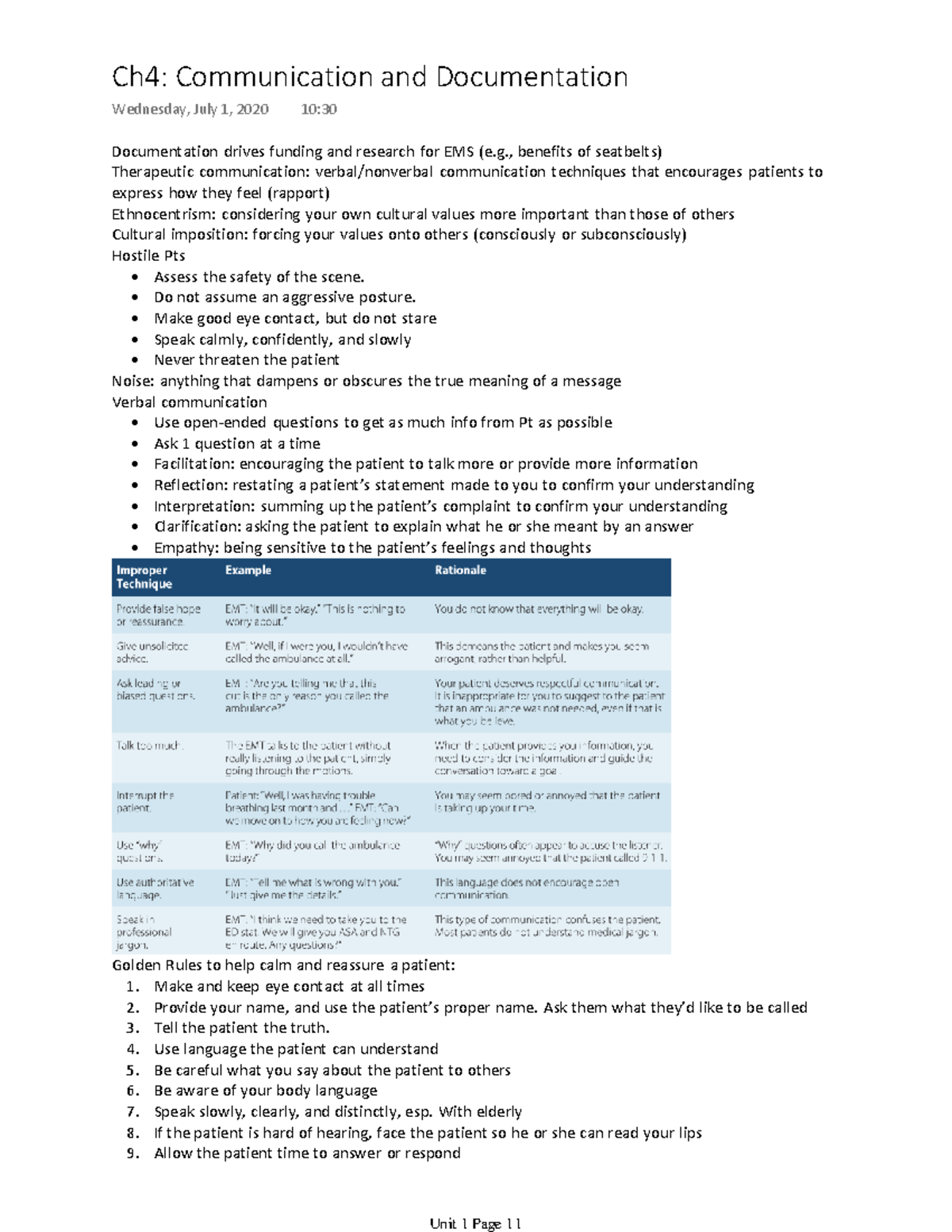 Ch4 Documentation - Emergency Care and Transportation of the Sick and ...
