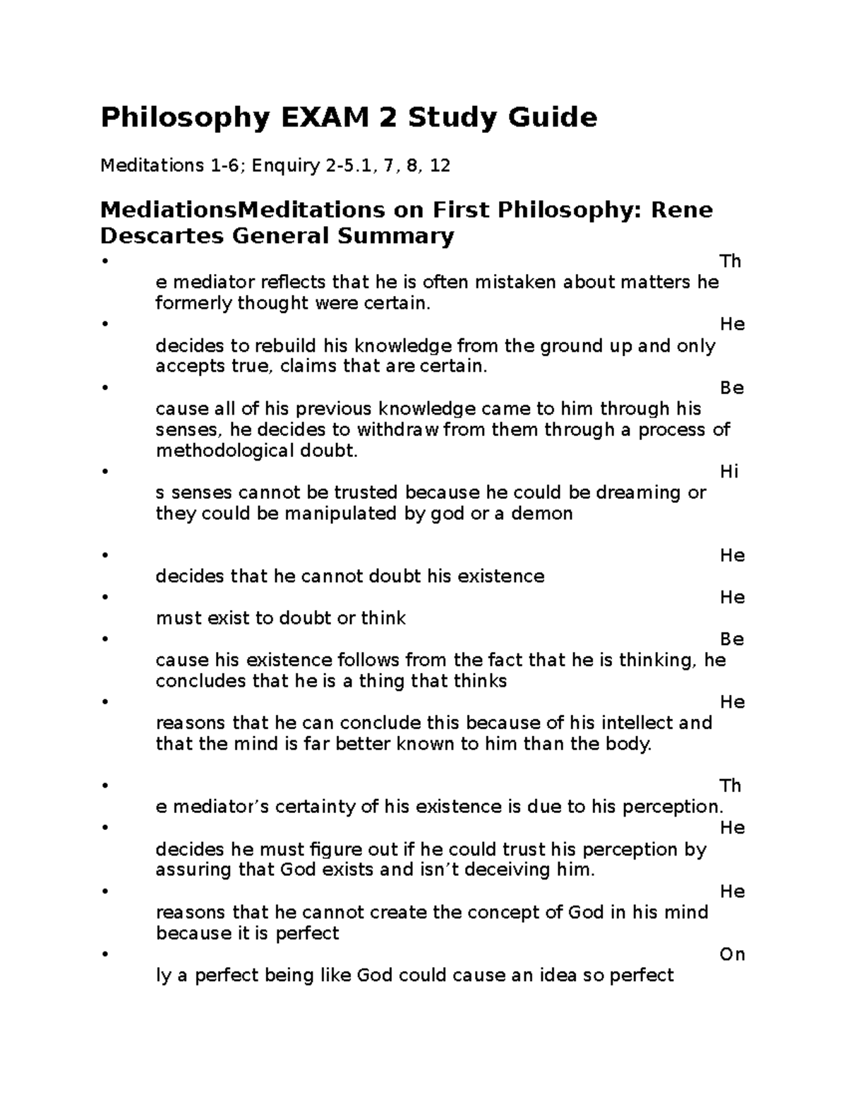 Philosophy 101: Exam 2 Study Guide - Philosophy EXAM 2 Study Guide ...