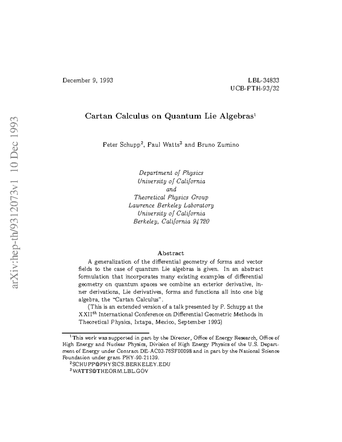 Cartan Calculus on Quantum Lie Algebras - arXiv:hep-th/9312073v1 10 Dec ...