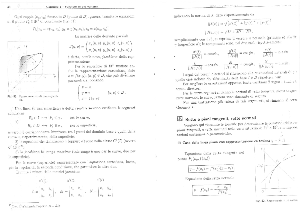 Funzioni di piu variabili rette e piani tangenti - Analisi matematica 2 - Studocu