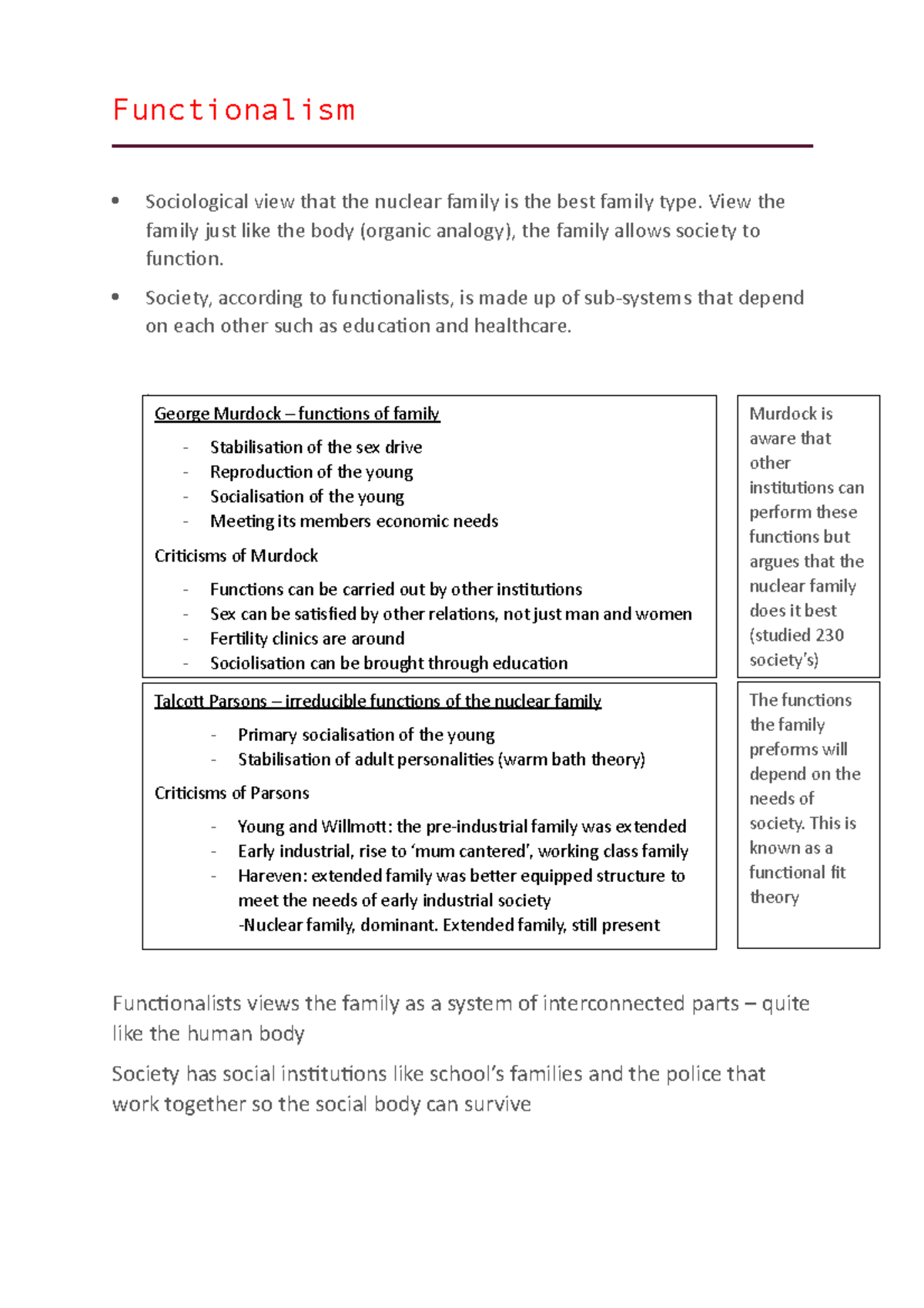 Functionalism - Criminology - Functionalism Sociological view that the ...