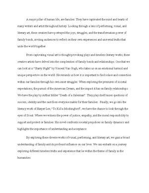 [Solved] Select 3 creative works that portray family One creative work ...