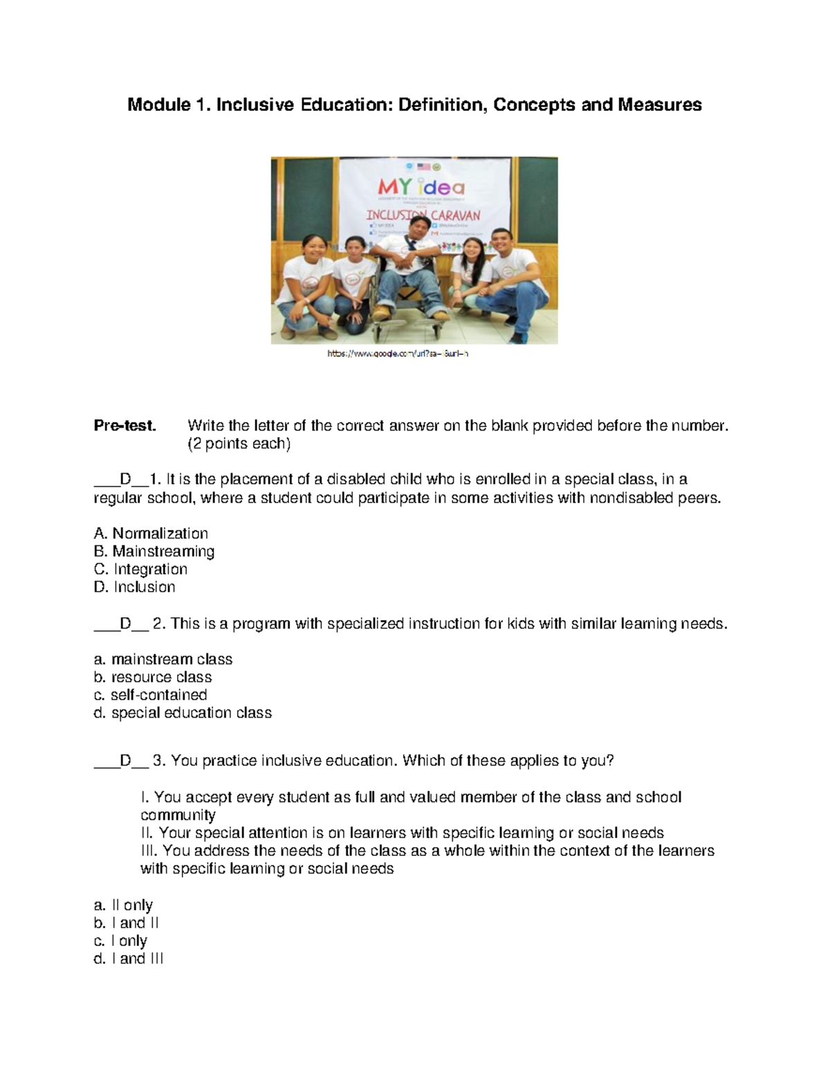 Module-1 (Auto Recovered) - Module 1. Inclusive Education: Definition ...