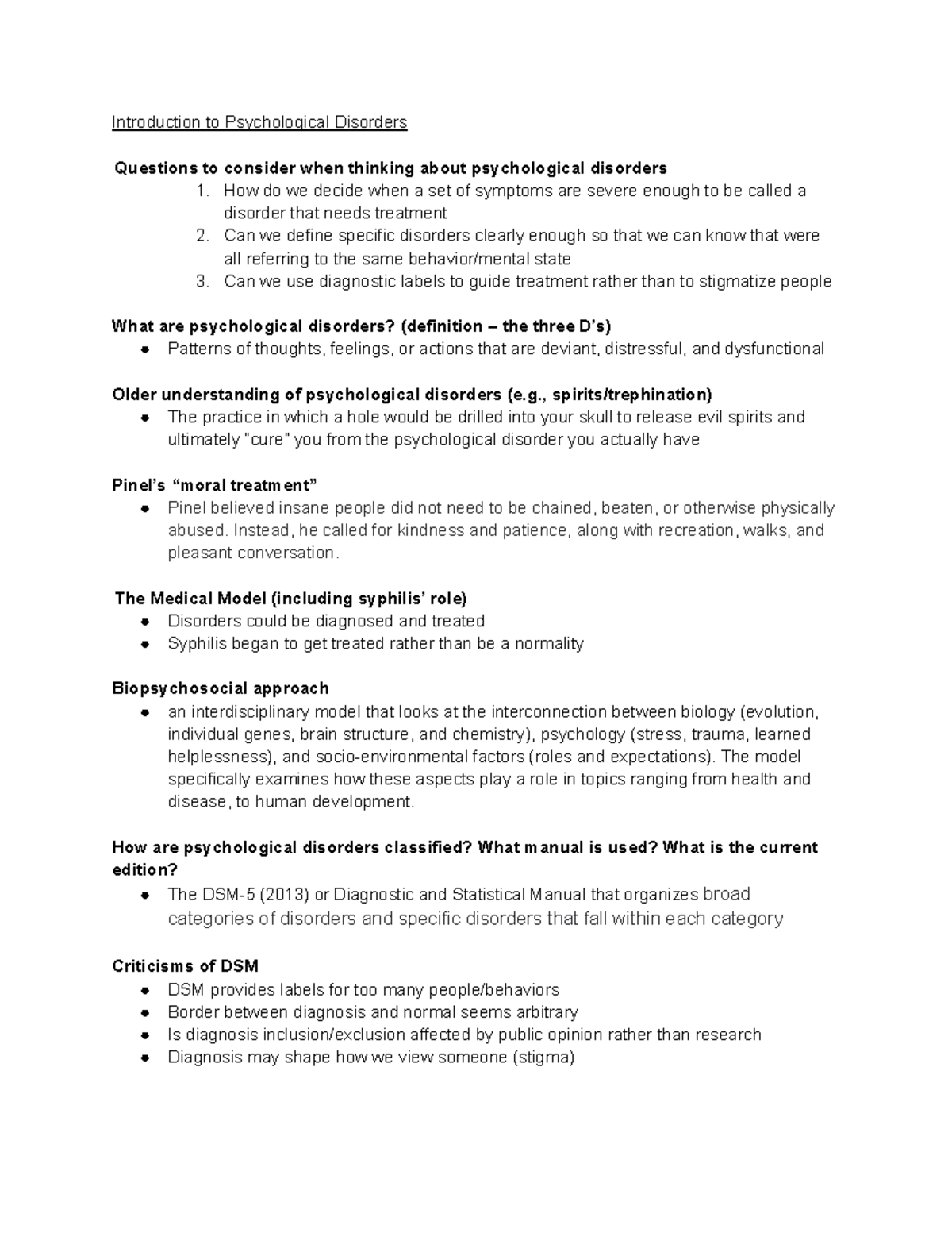 Introduction to Psychological Disorders - Introduction to Psychological ...