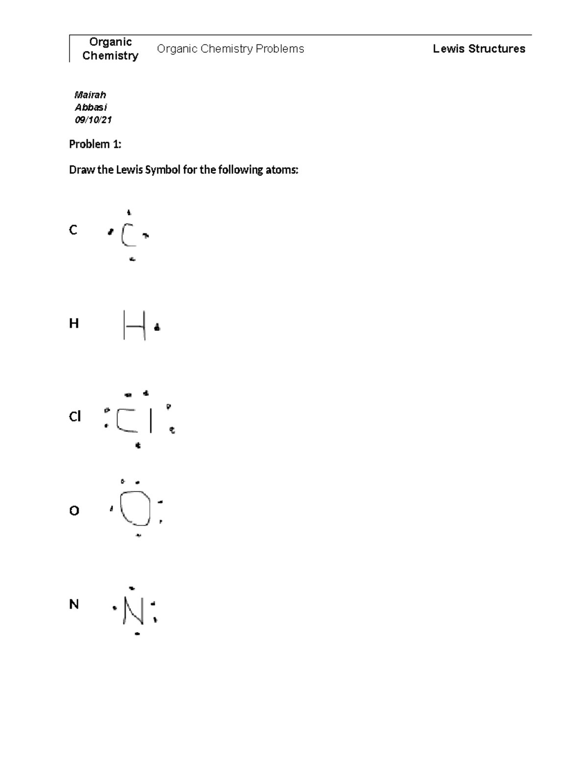 1 Lewis Structures and formal charge copy - Chemistry Organic Chemistry ...