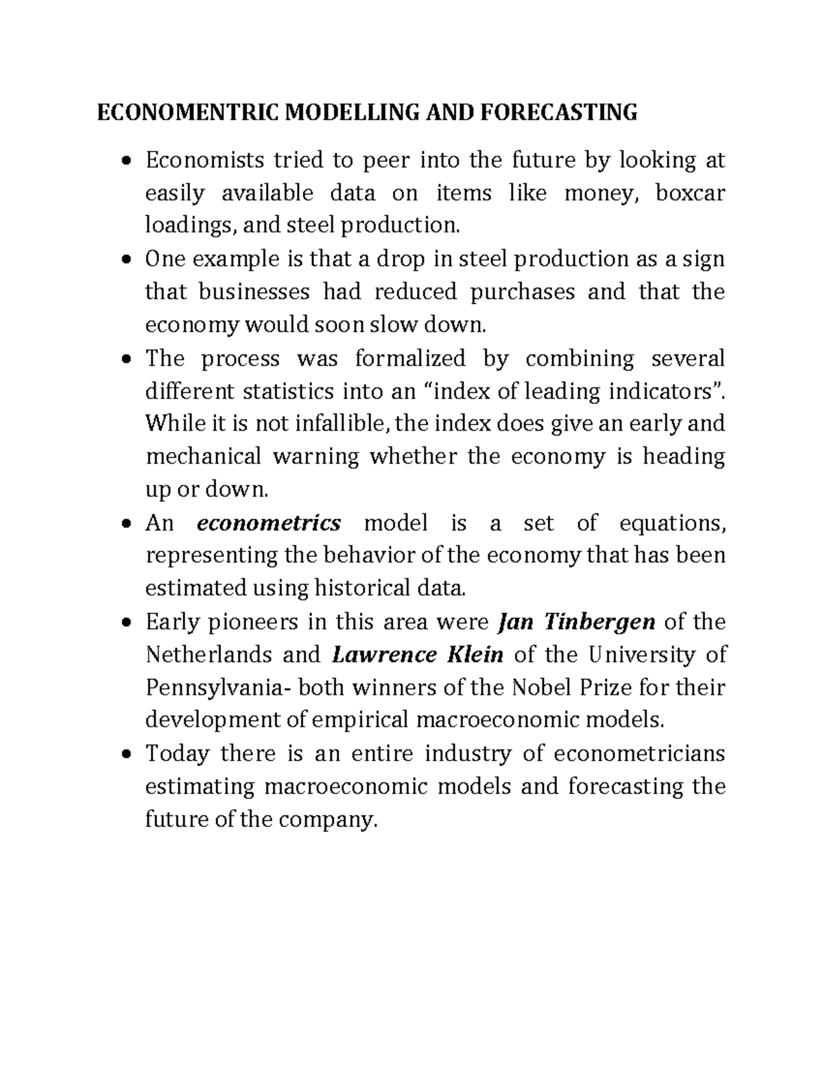 Econometric Modelling and Forecasting - ECONOMENTRIC MODELLING AND ...