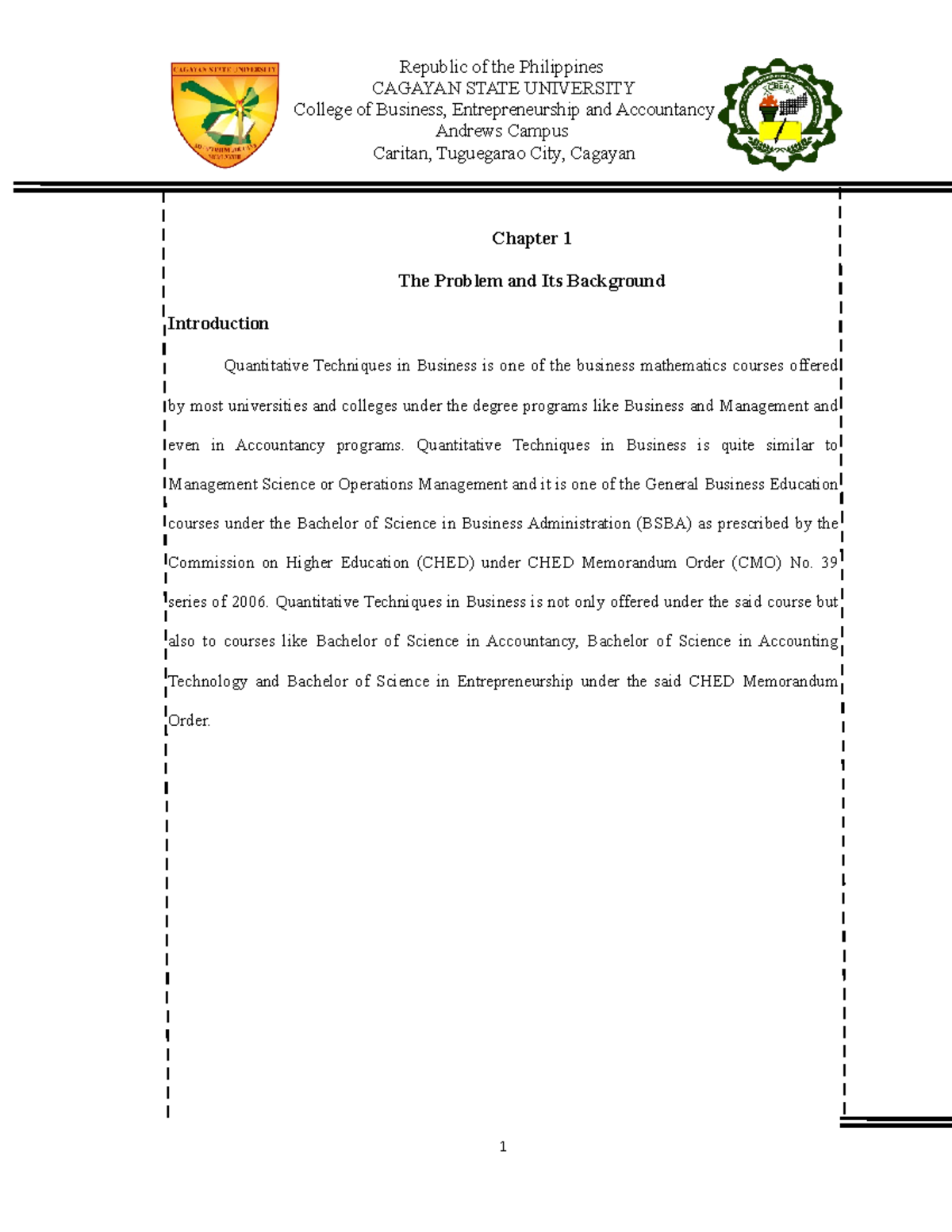 Format-Research 2 - lecture - CAGAYAN STATE UNIVERSITY College of ...