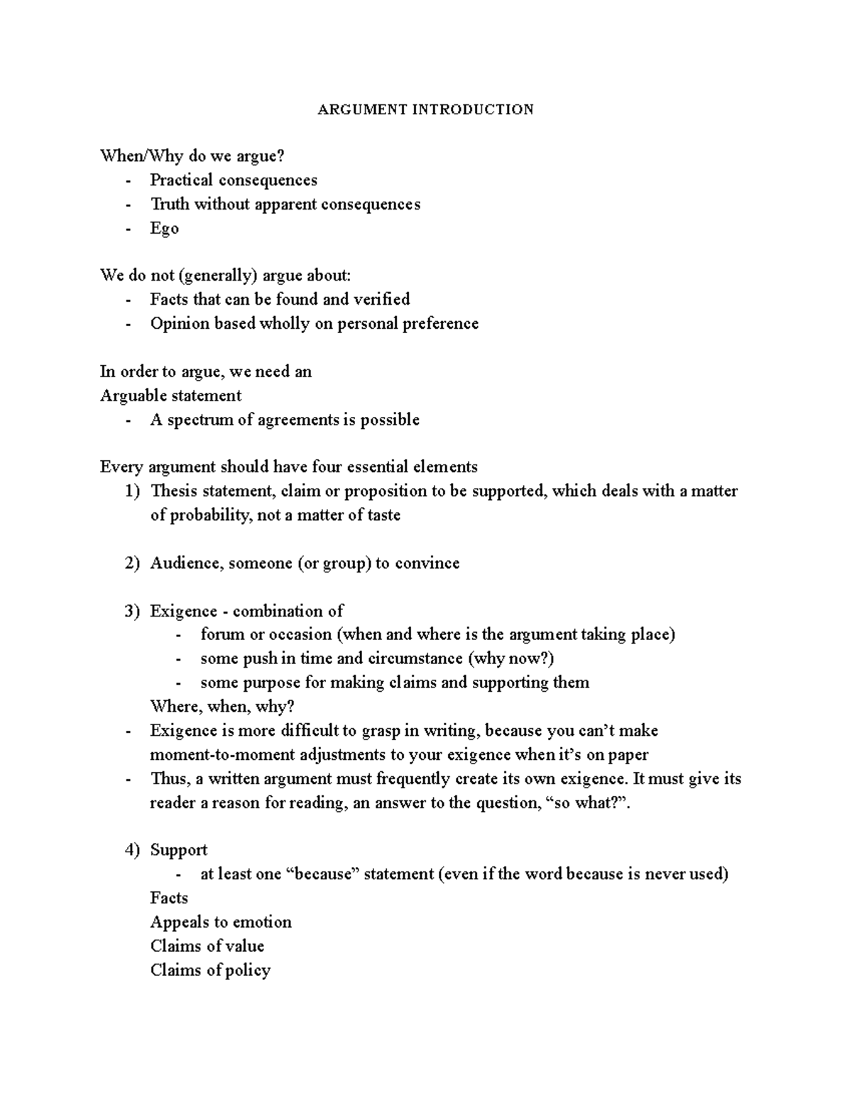 AP Language Arguement Introduction - ARGUMENT INTRODUCTION When/Why do ...