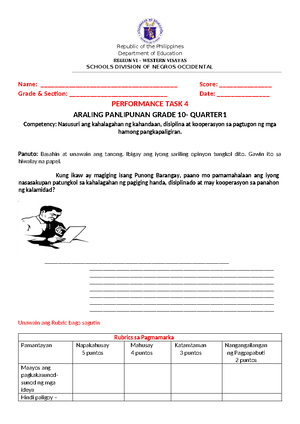 AP-10 Q1 Module 5 Edited-2-1 - 10 Araling Panlipunan Unang Markahan – Modyul 5: Mga Hakbang Sa ...