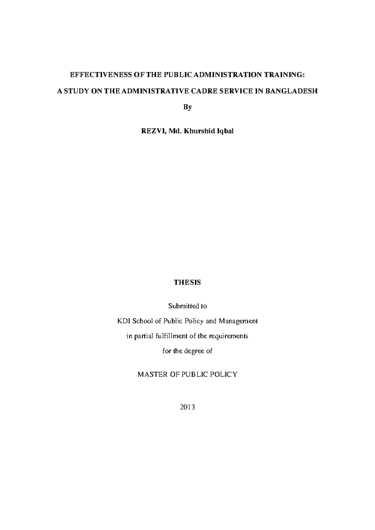 Effectiveness of the public administration training - EFFECTIVENESS OF ...