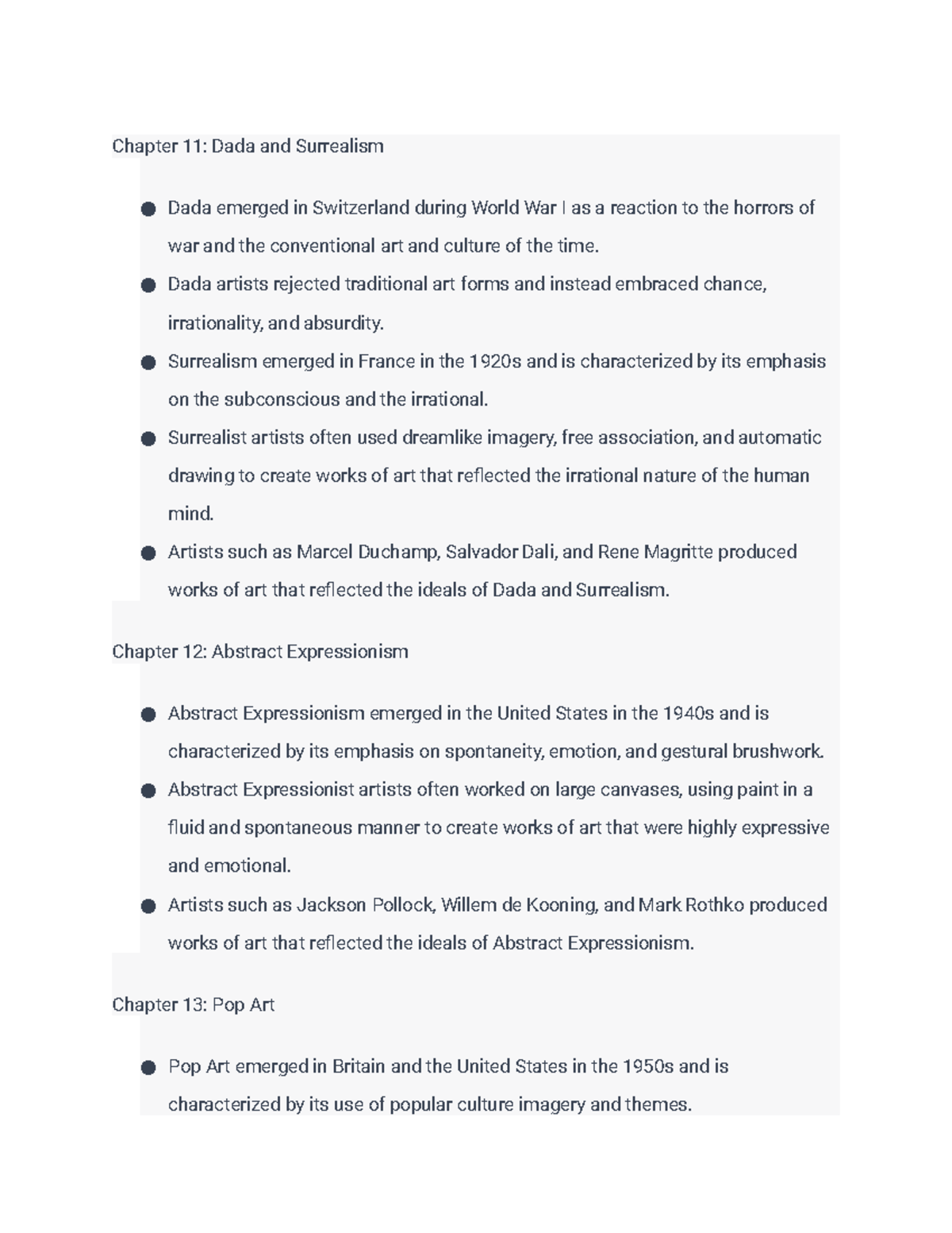 European Art History (11) - Chapter 11: Dada and Surrealism Dada ...