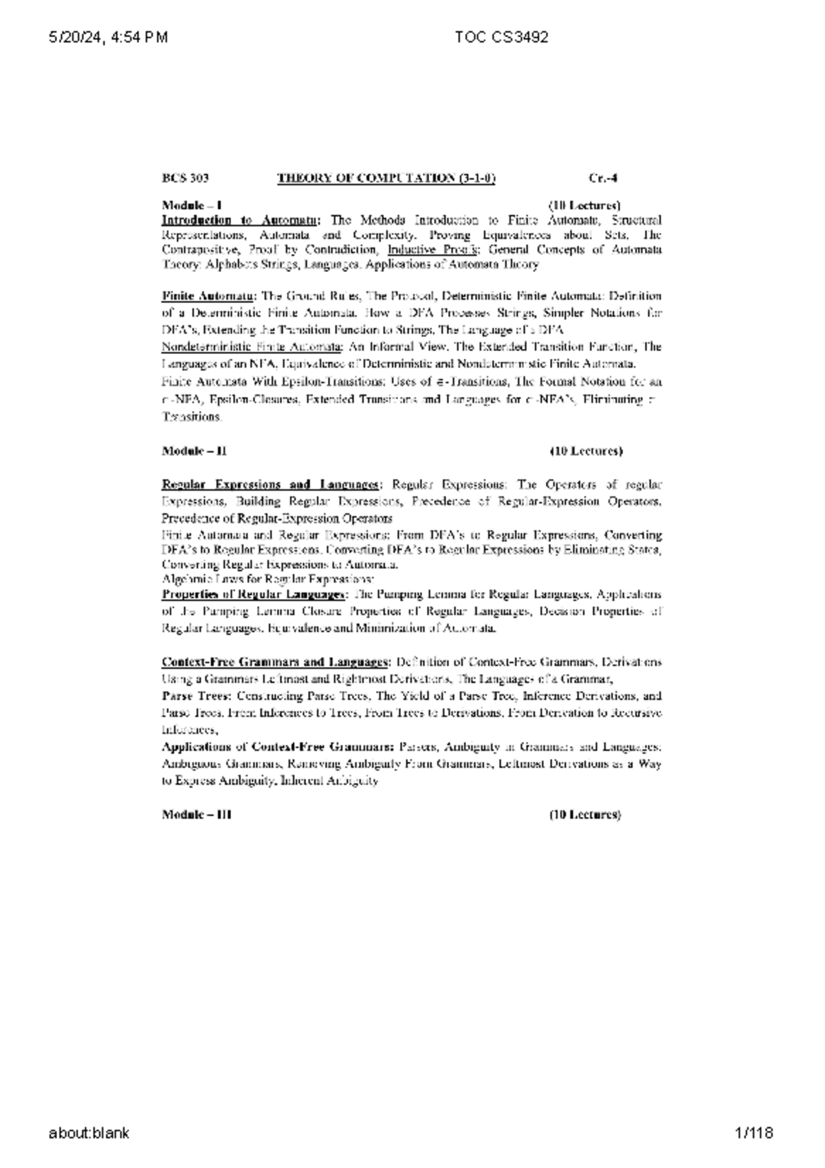 TOC CS3492 - Languages Symbols Alphabets Example Strings or Words over ...