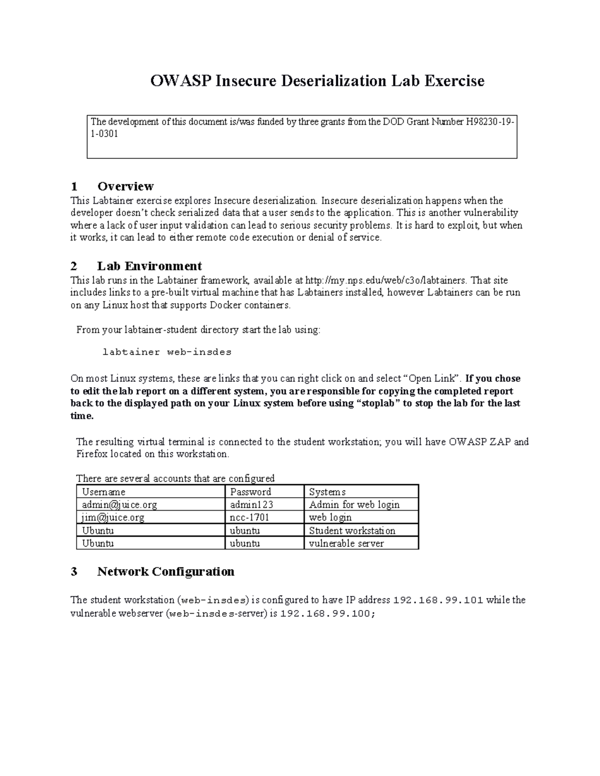 Web-insdes - miek - OWASP Insecure Deserialization Lab Exercise 1 ...