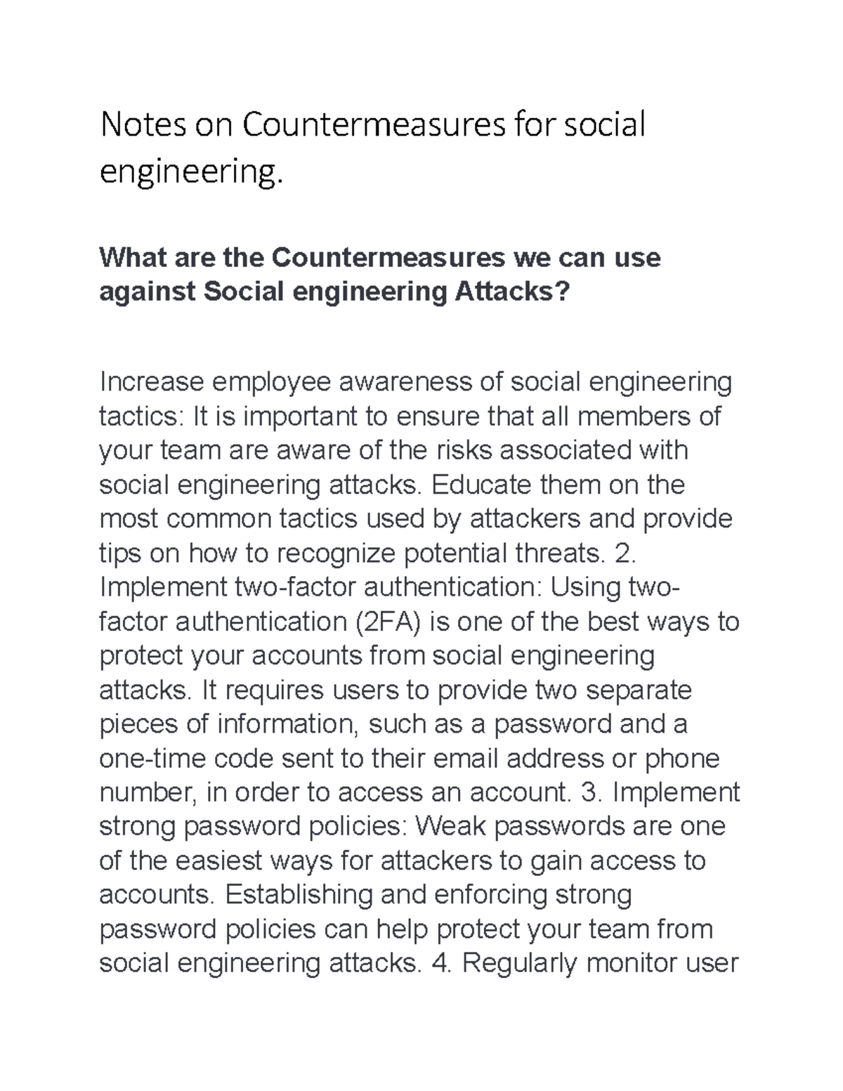 Notes on Countermeasures for social engineering - What are the ...