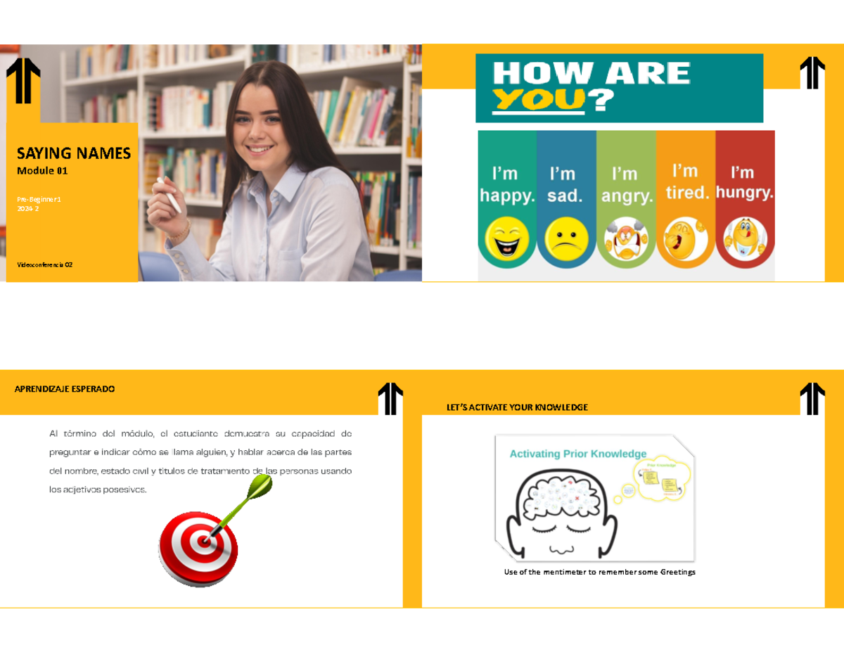 Material Complementario - Semana 2 - Pre-Beginner 1 2024 - 2 Videoconferencia 02 SAYING NAMES ...