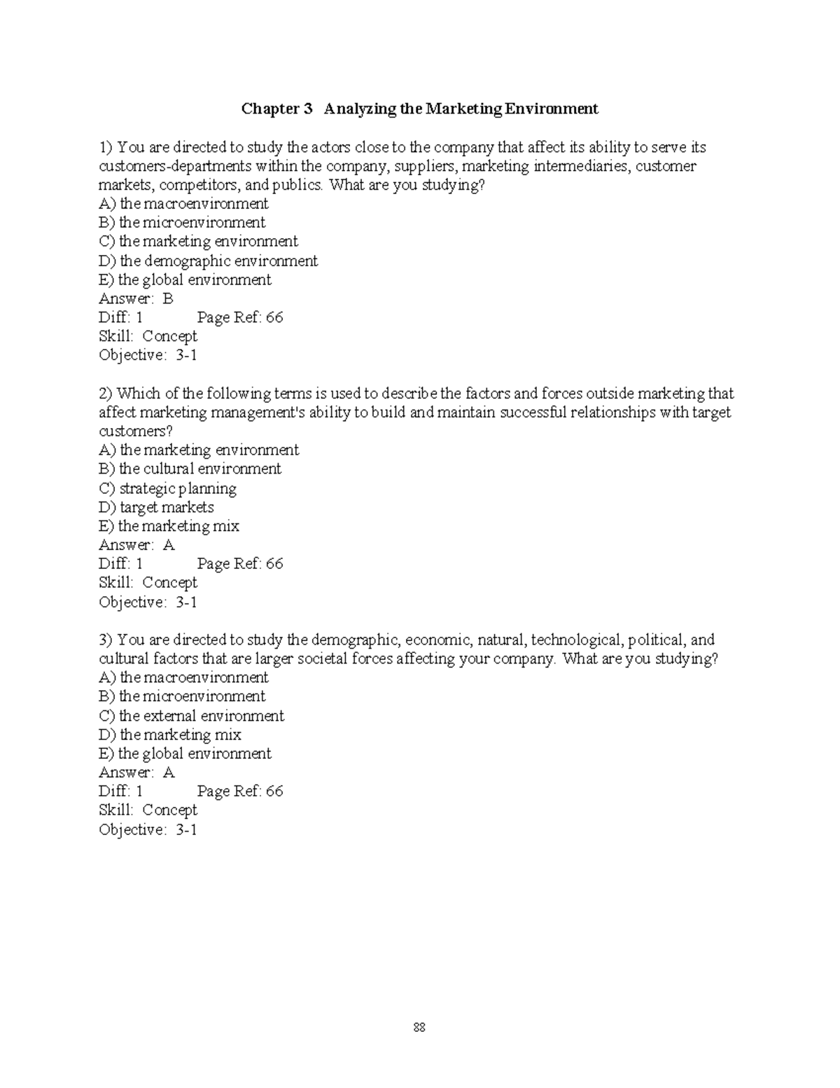 Pdfcoffee - good - Chapter 3 Analyzing the Marketing Environment You ...